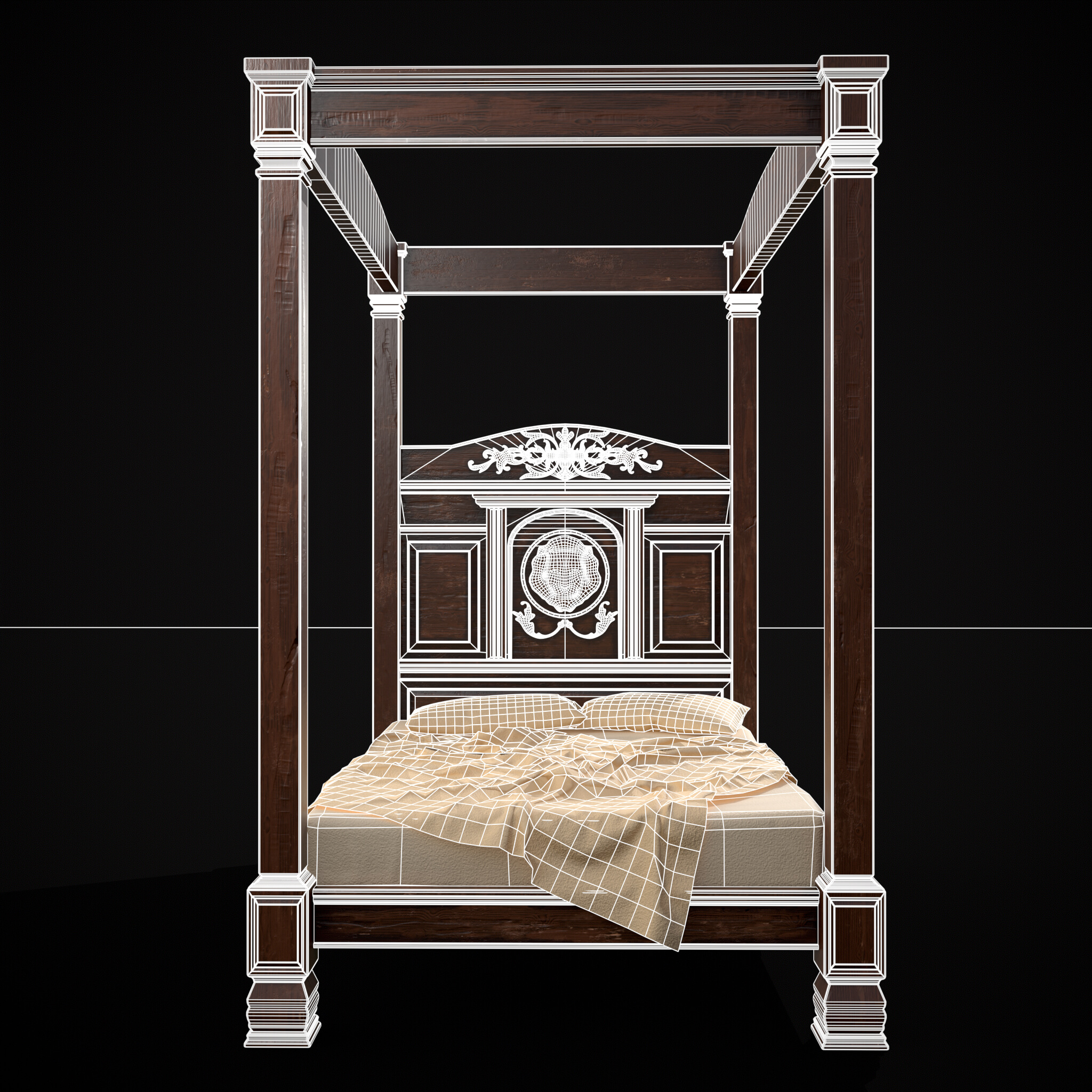 Renaissance Canopy Bed - 3D Model by Get Dead Entertainment