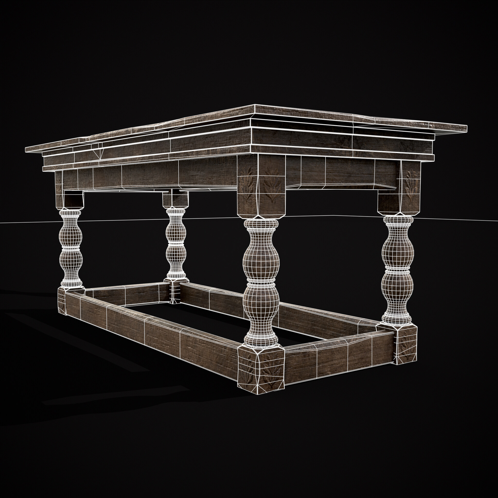Renaissance Elegant Long Table - 3D Model by Get Dead Entertainment
