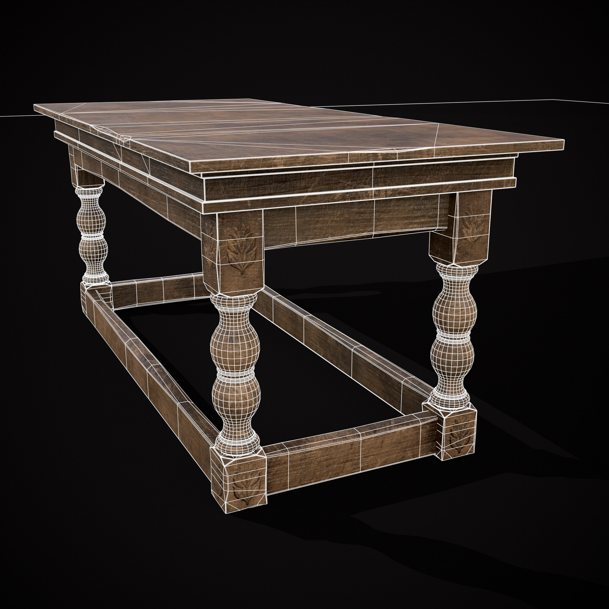 Renaissance Elegant Long Table - 3D Model by Get Dead Entertainment