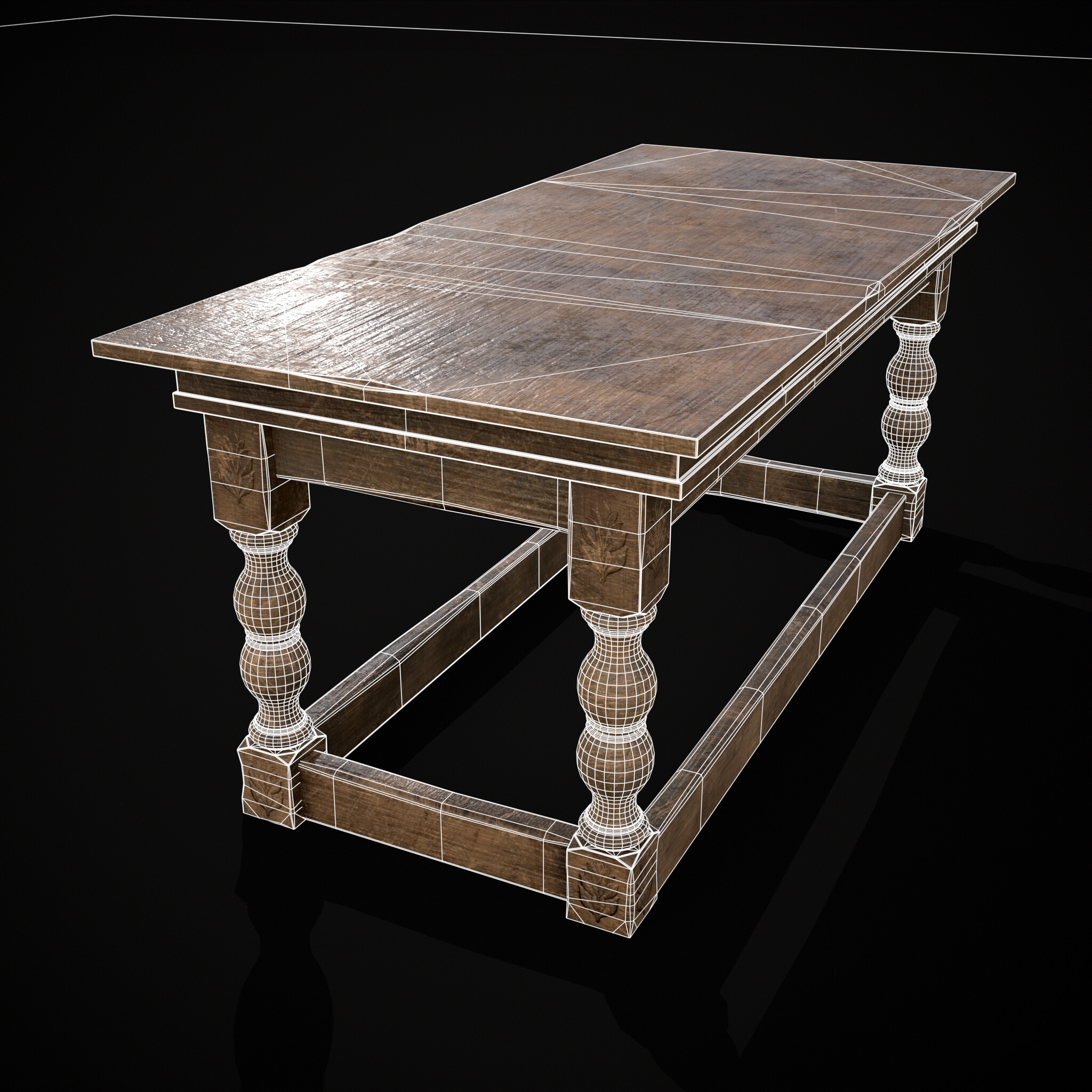 Renaissance Elegant Long Table - 3D Model by Get Dead Entertainment