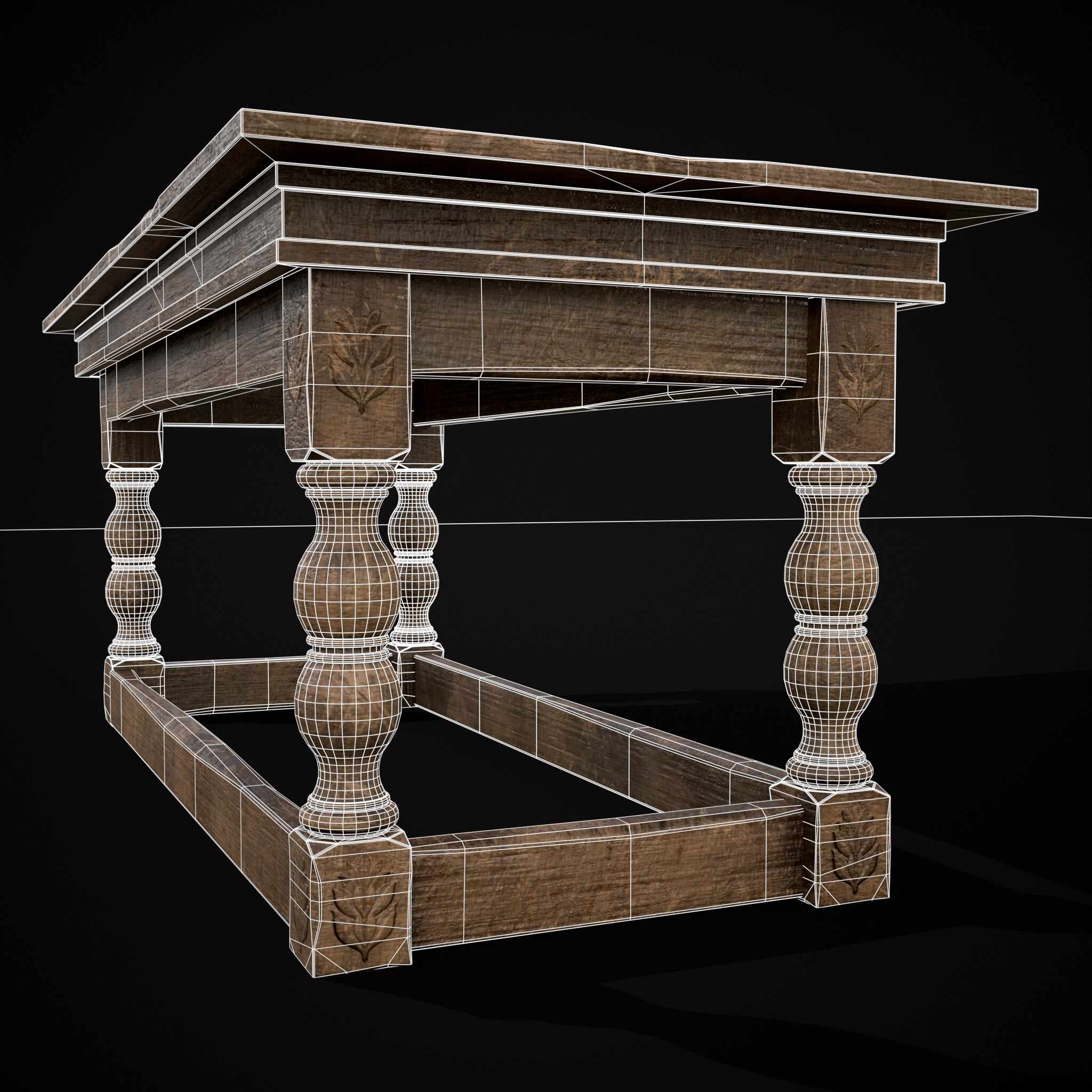 Renaissance Elegant Long Table - 3D Model by Get Dead Entertainment
