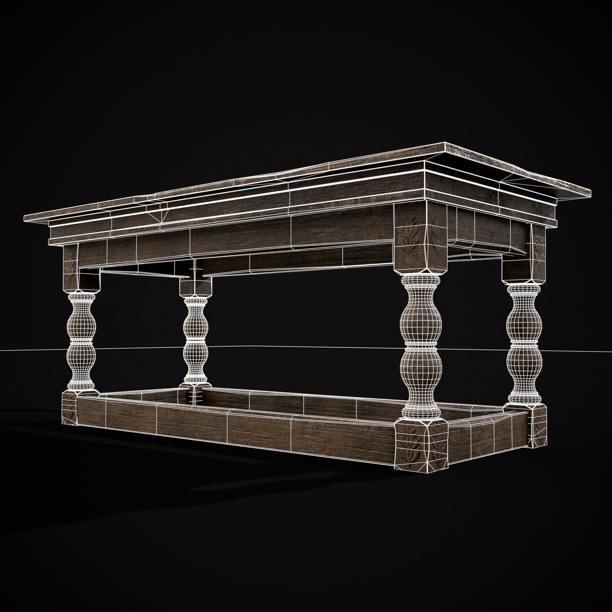 Renaissance Elegant Long Table - 3D Model by Get Dead Entertainment