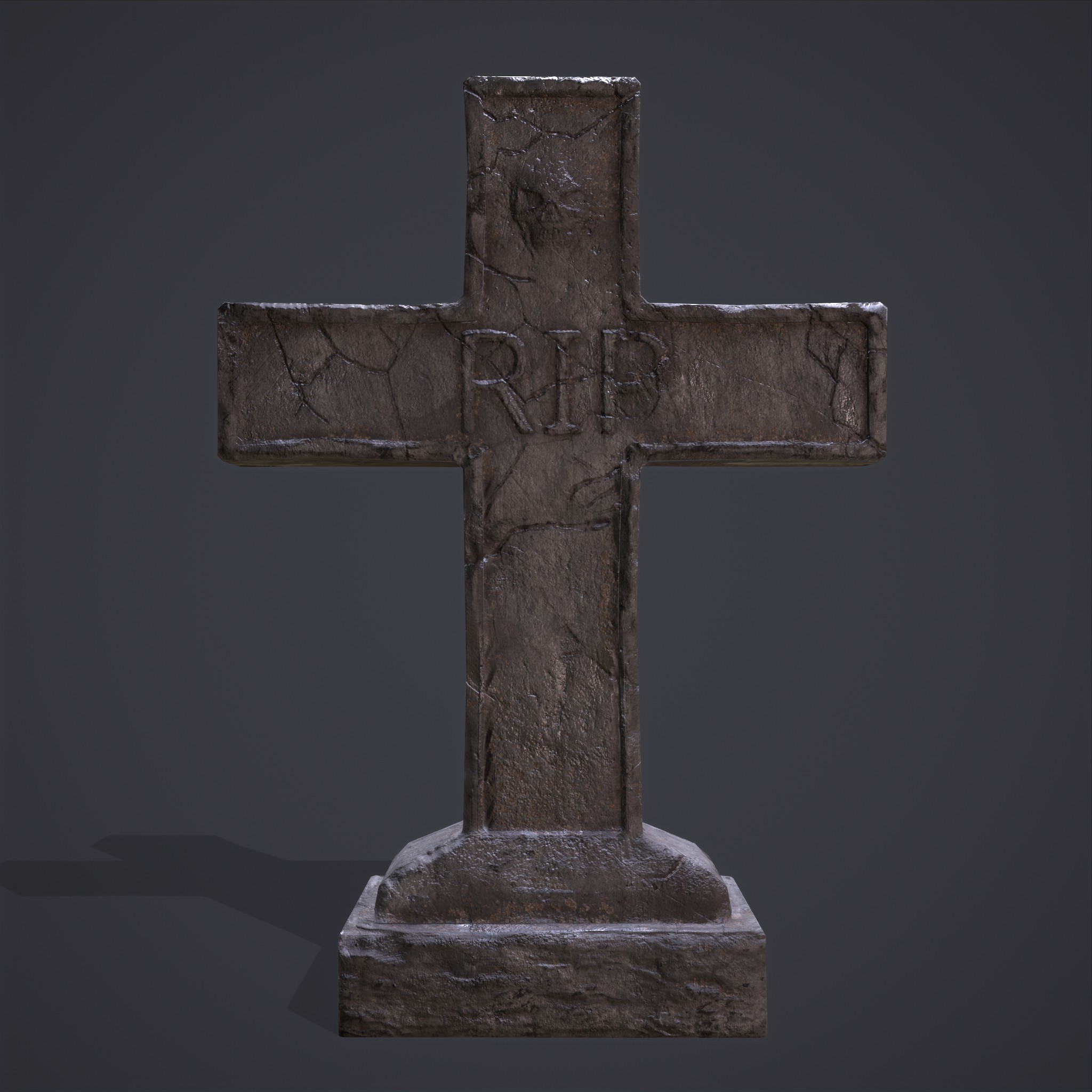 RIP Cross Gravestone - 3D Model by Get Dead Entertainment