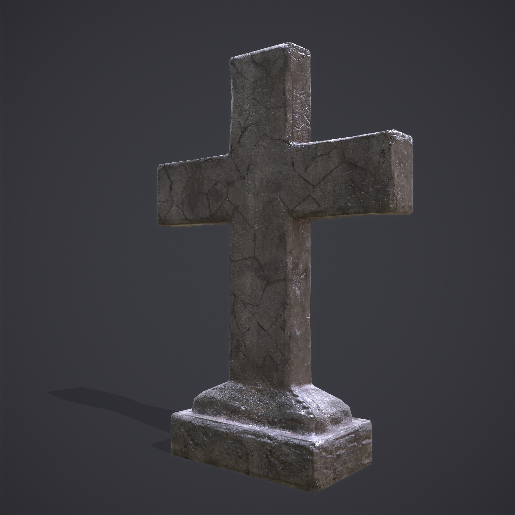 RIP Cross Gravestone - 3D Model by Get Dead Entertainment