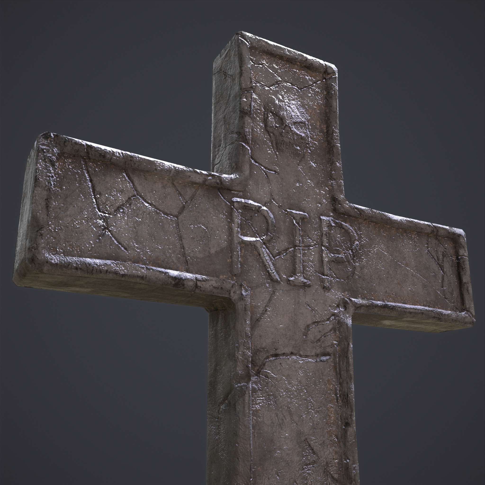 RIP Cross Gravestone - 3D Model by Get Dead Entertainment