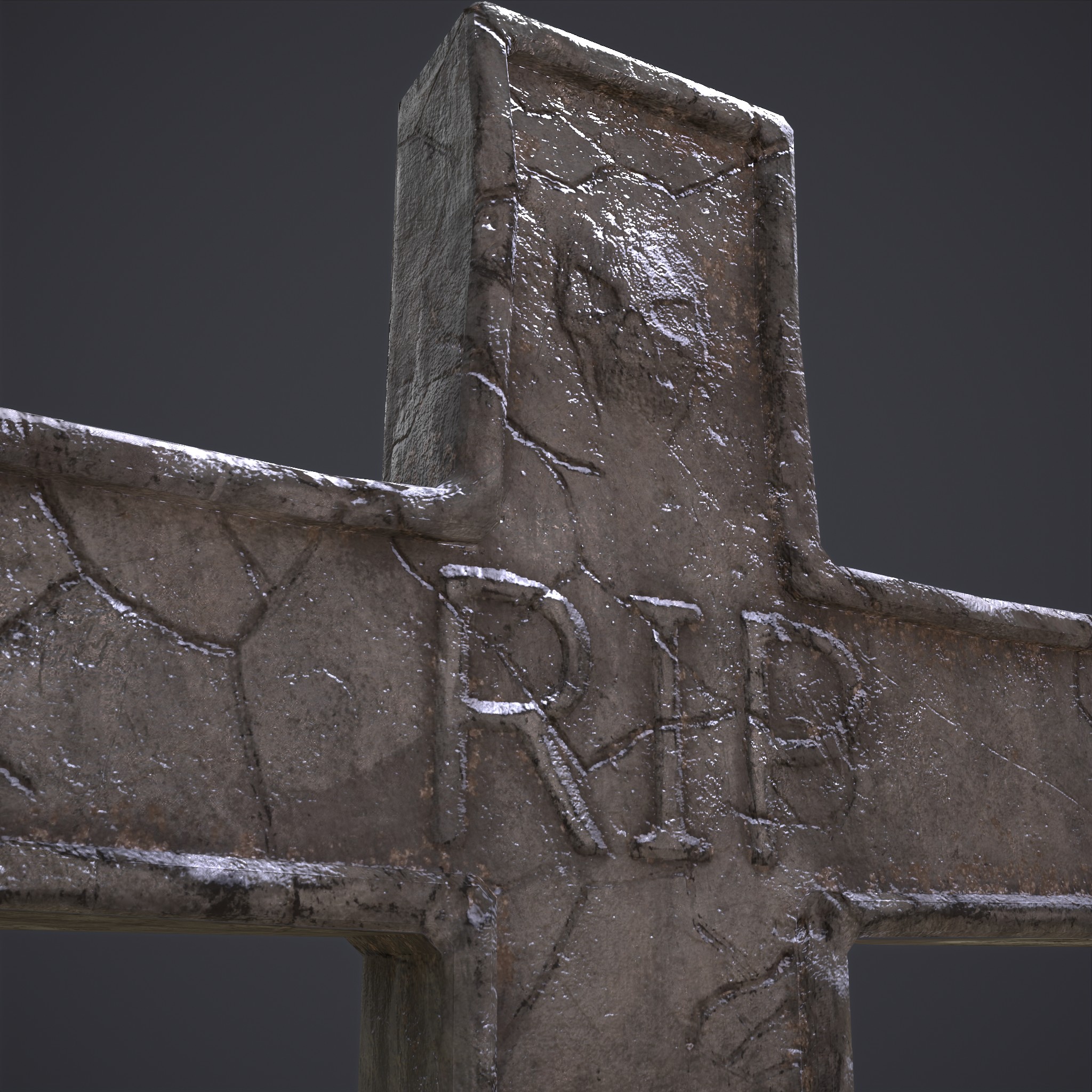 RIP Cross Gravestone - 3D Model by Get Dead Entertainment