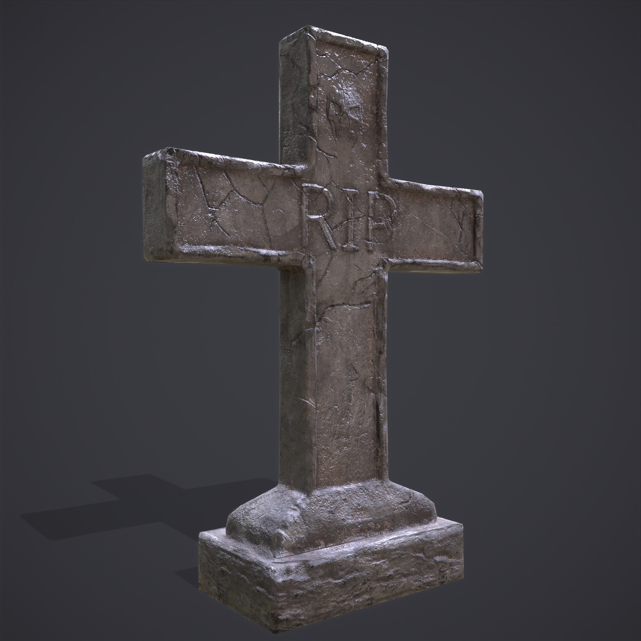 RIP Cross Gravestone - 3D Model by Get Dead Entertainment