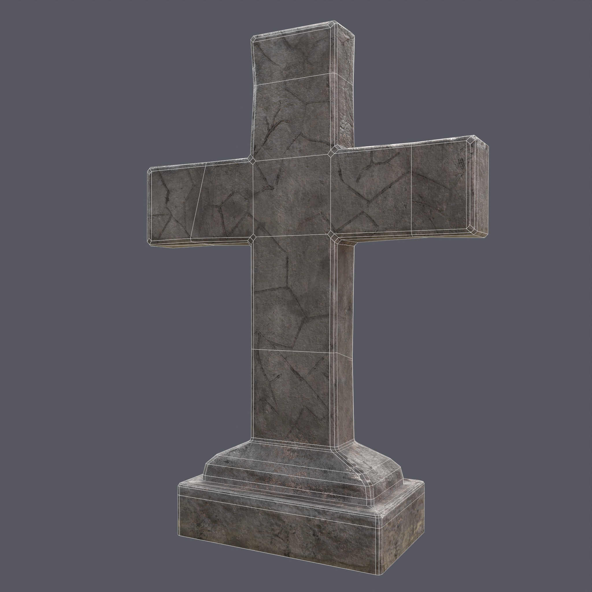 RIP Cross Gravestone - 3D Model by Get Dead Entertainment