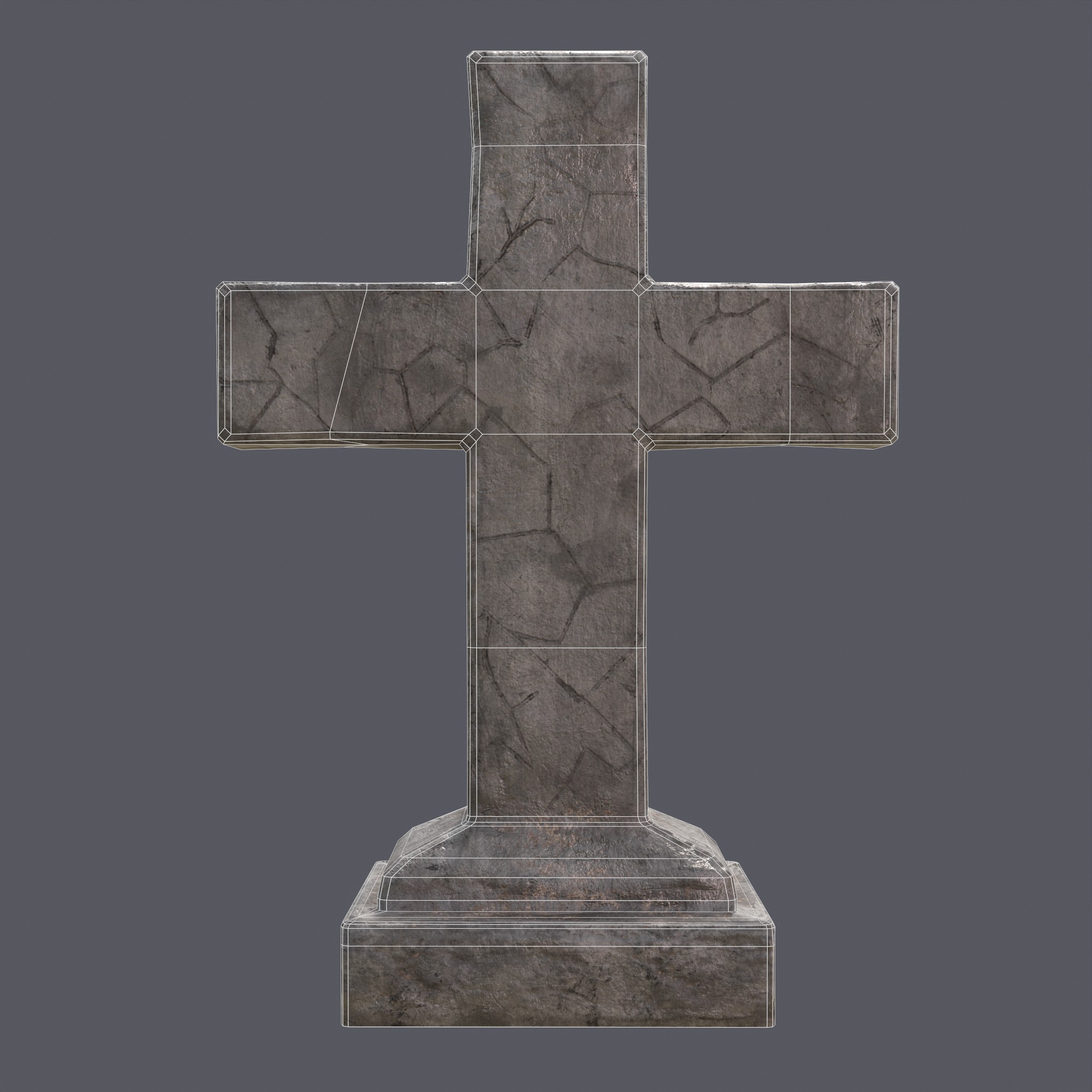 RIP Cross Gravestone - 3D Model by Get Dead Entertainment