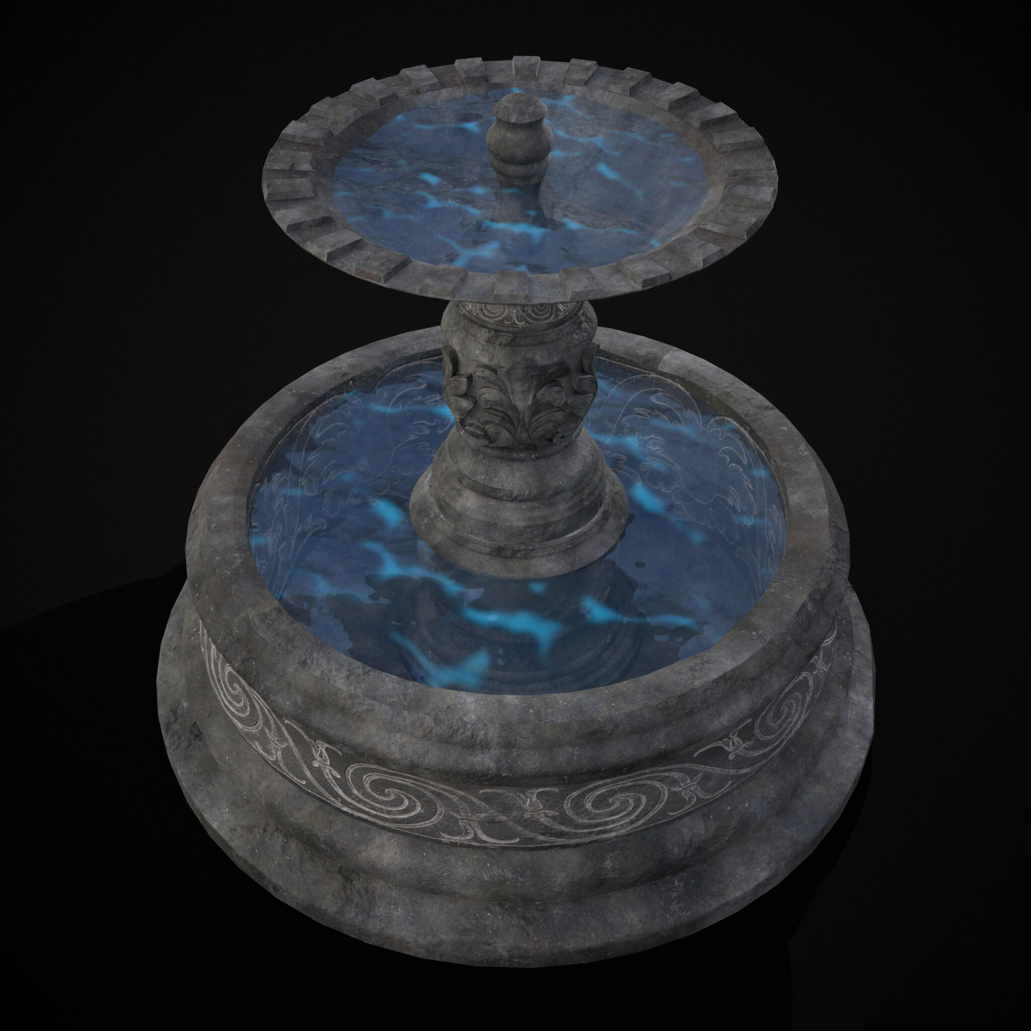 Round Ornamented Water Fountain - 3D Model by Get Dead Entertainment