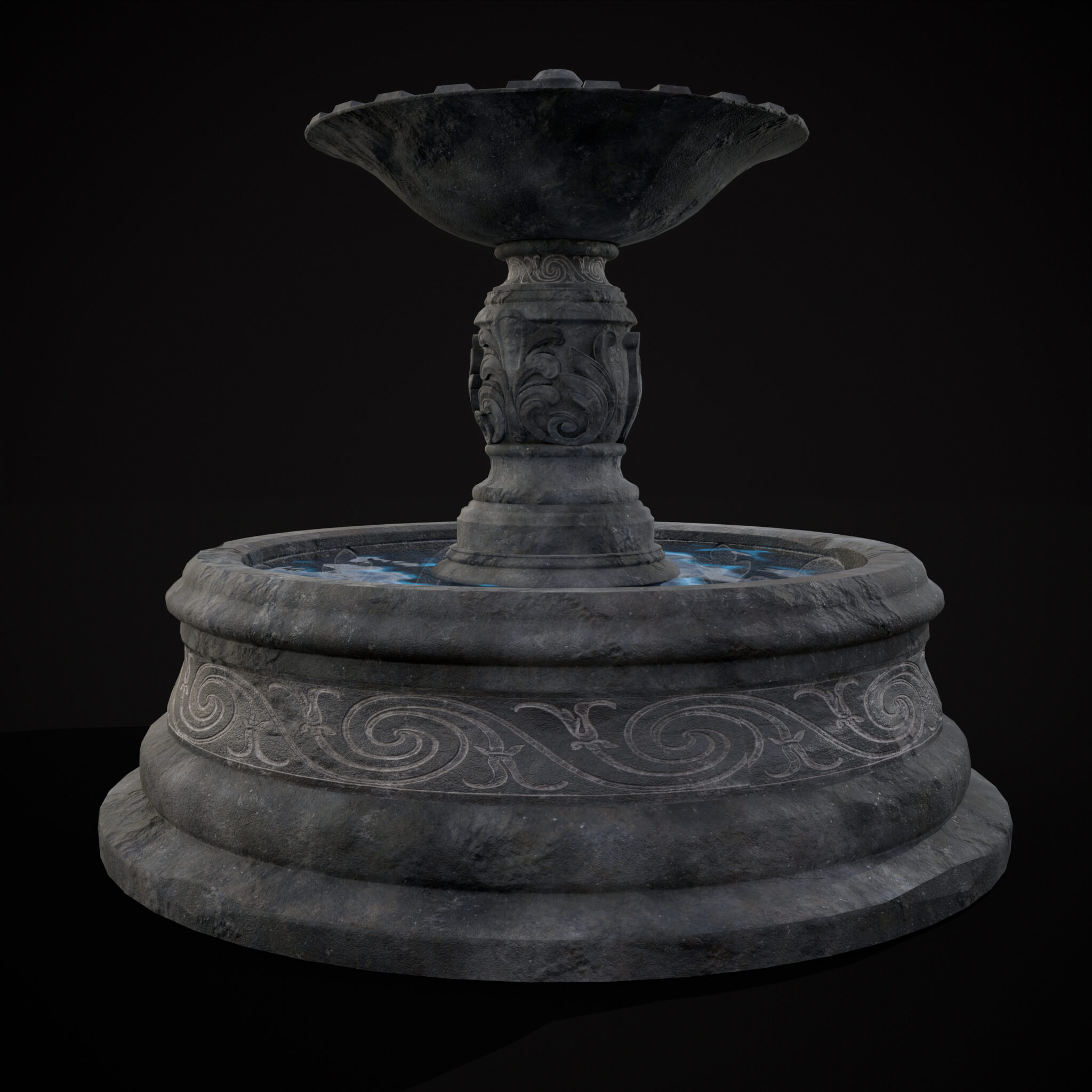 Round Ornamented Water Fountain - 3D Model by Get Dead Entertainment