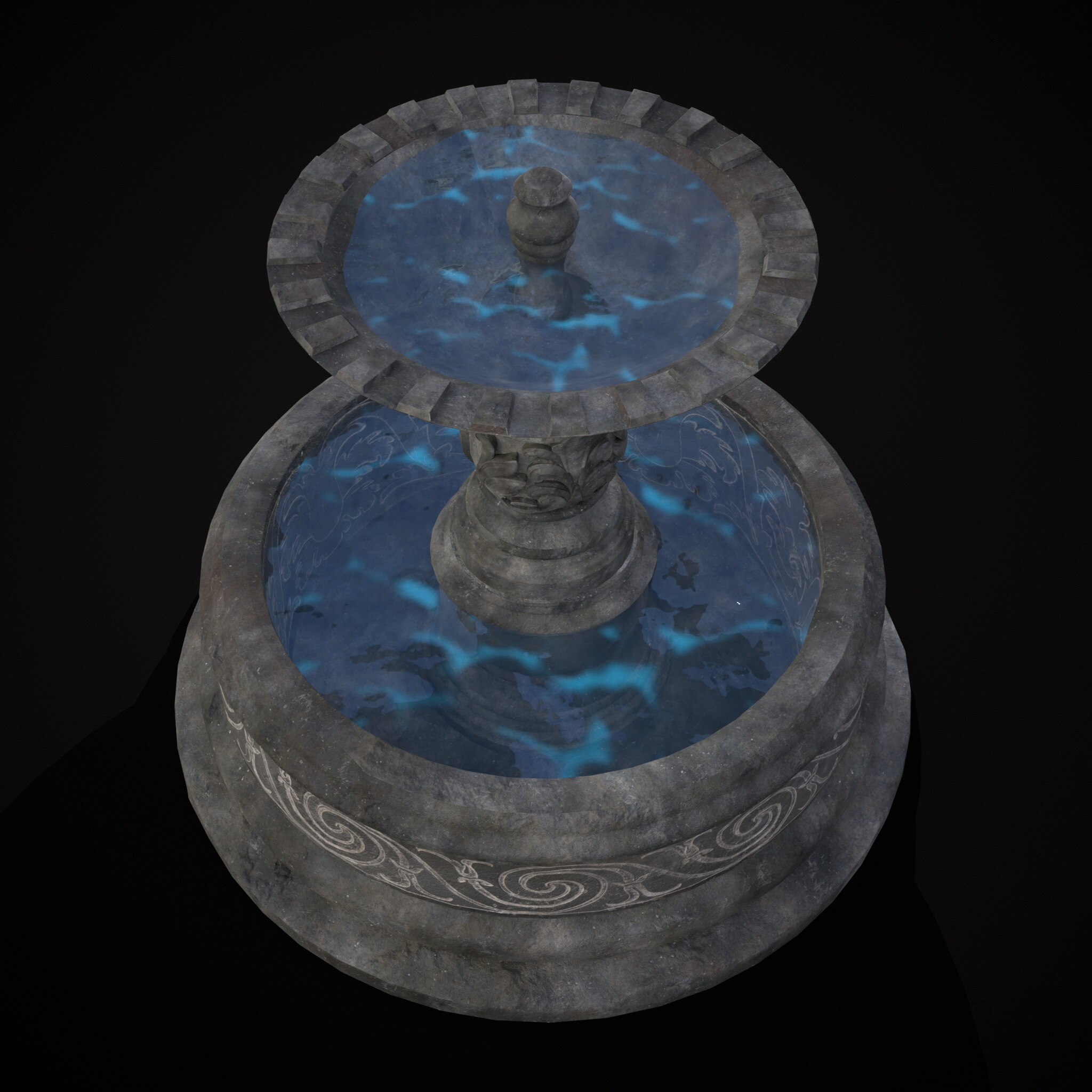 Round Ornamented Water Fountain - 3D Model by Get Dead Entertainment