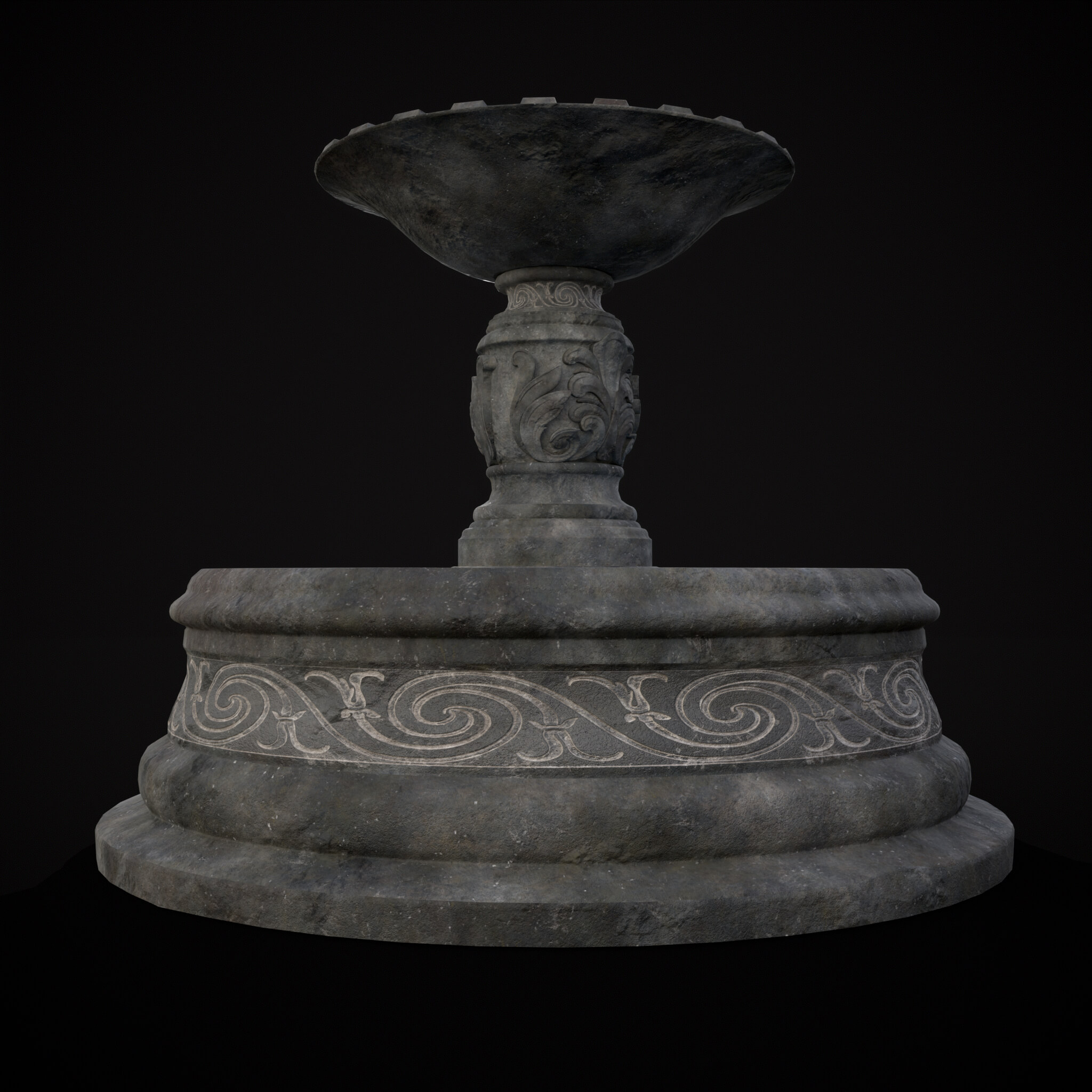 Round Ornamented Water Fountain - 3D Model by Get Dead Entertainment