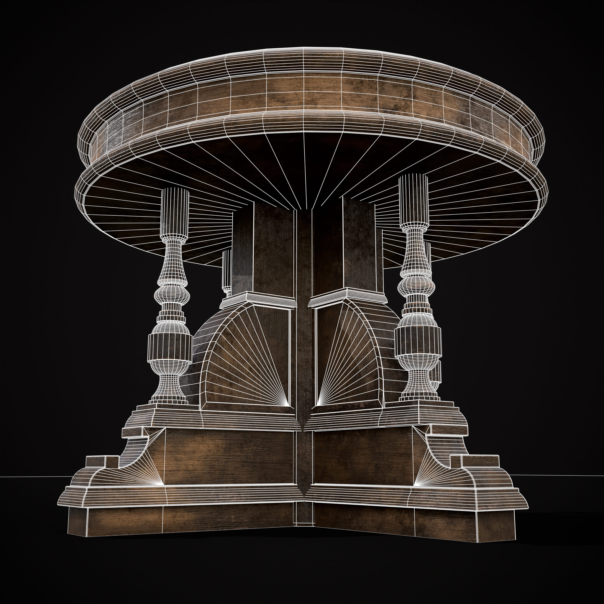Round Renaissance Table - 3D Model by Get Dead Entertainment