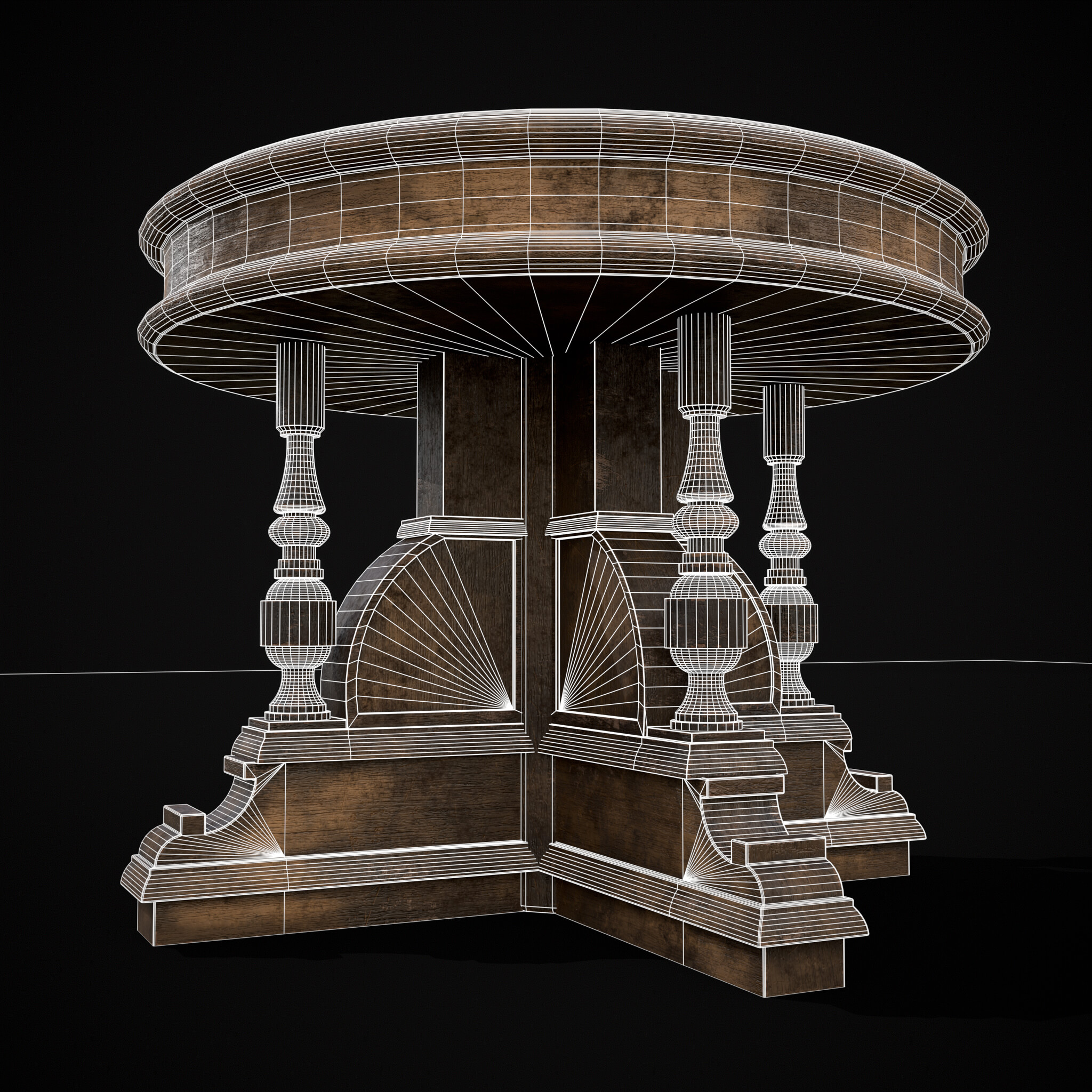 Round Renaissance Table - 3D Model by Get Dead Entertainment