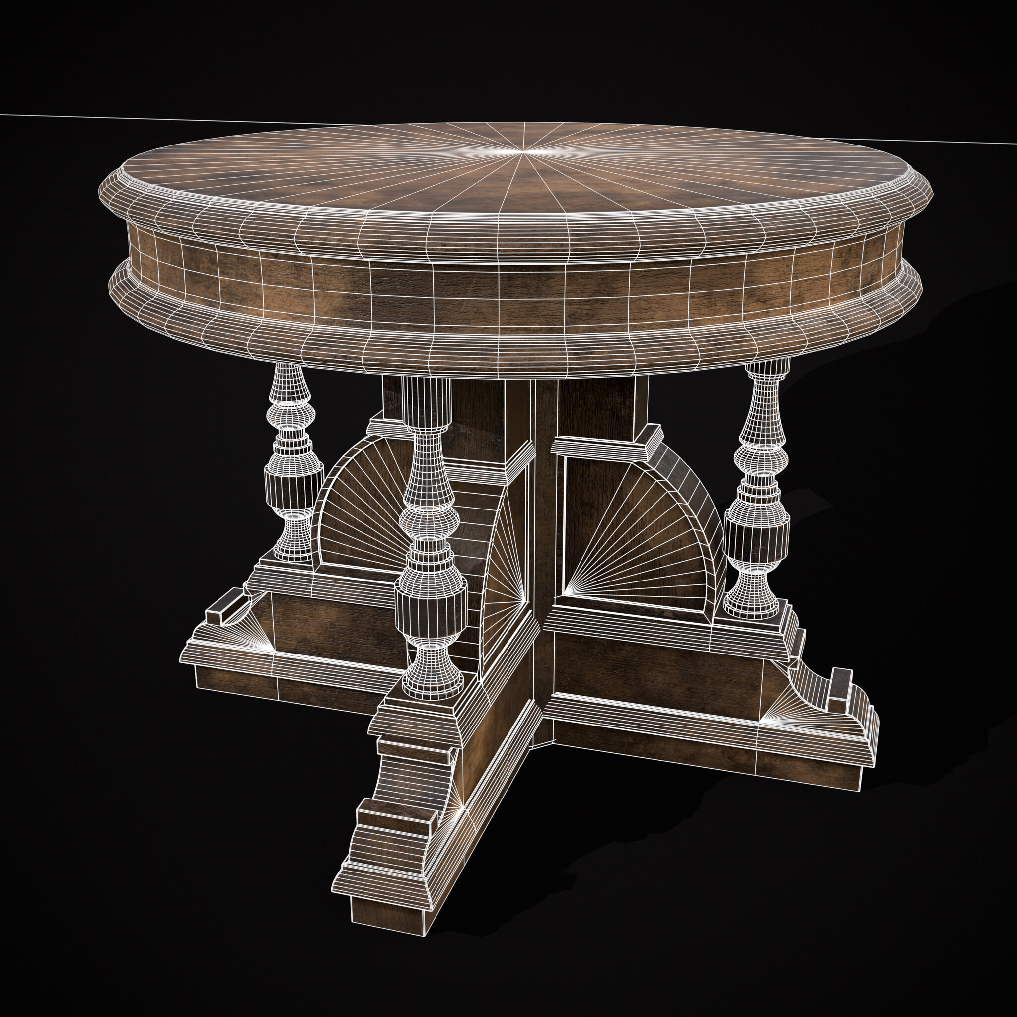 Round Renaissance Table - 3D Model by Get Dead Entertainment