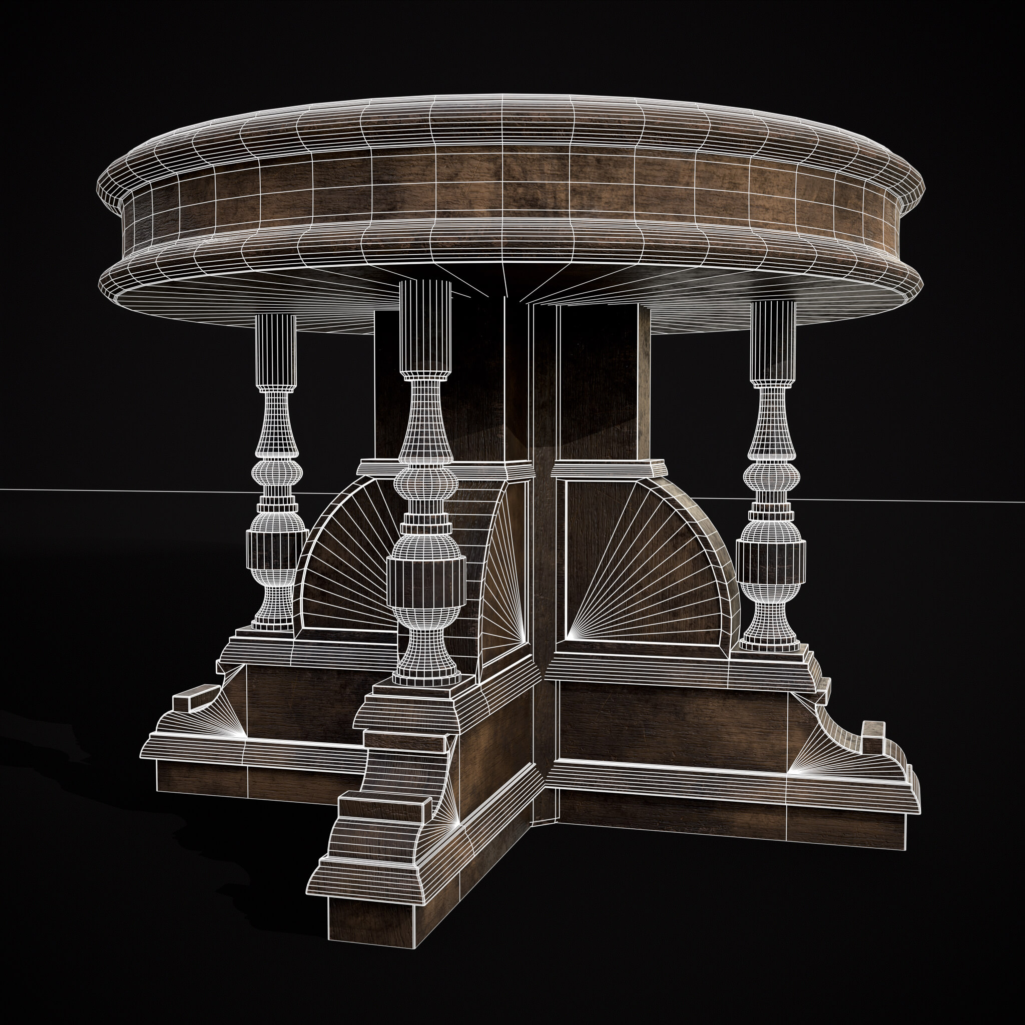 Round Renaissance Table - 3D Model by Get Dead Entertainment