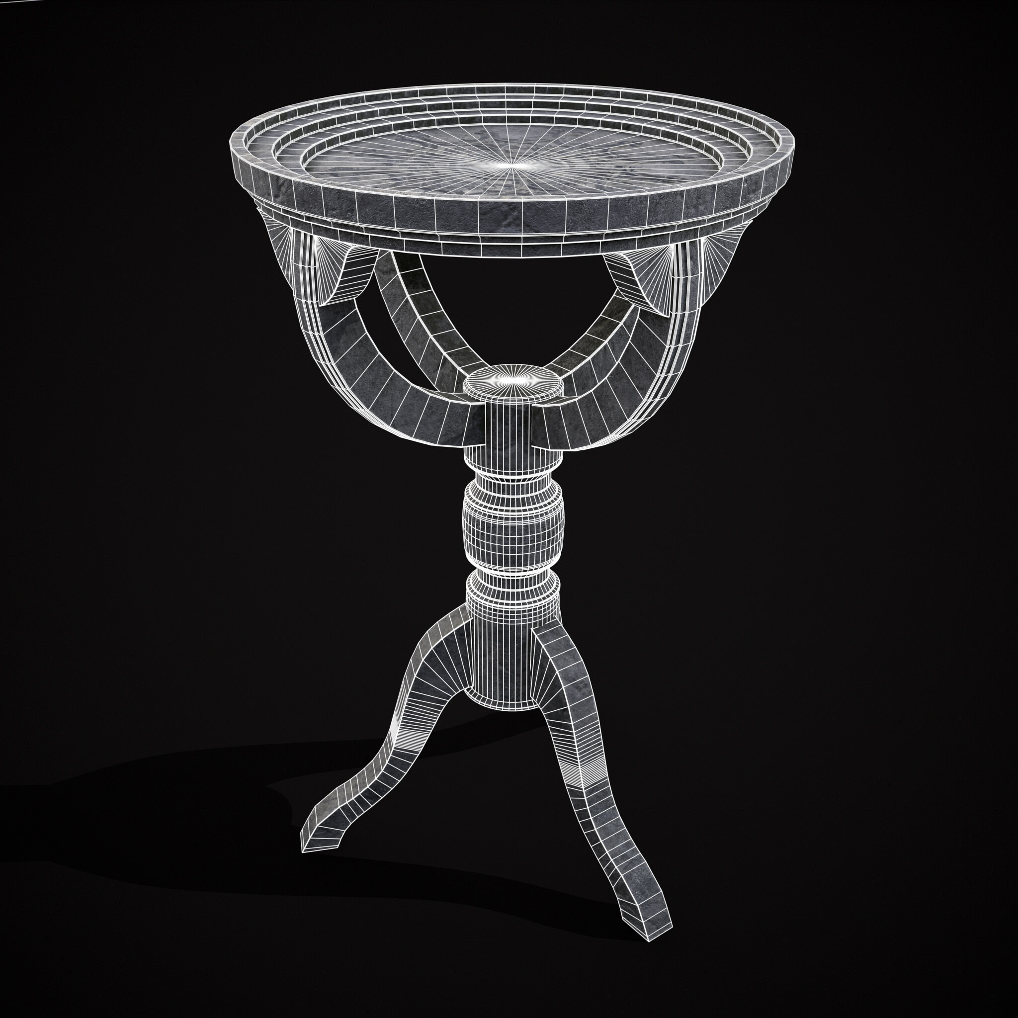 Round Stone Pedestal Side Table - 3D Model by Get Dead Entertainment