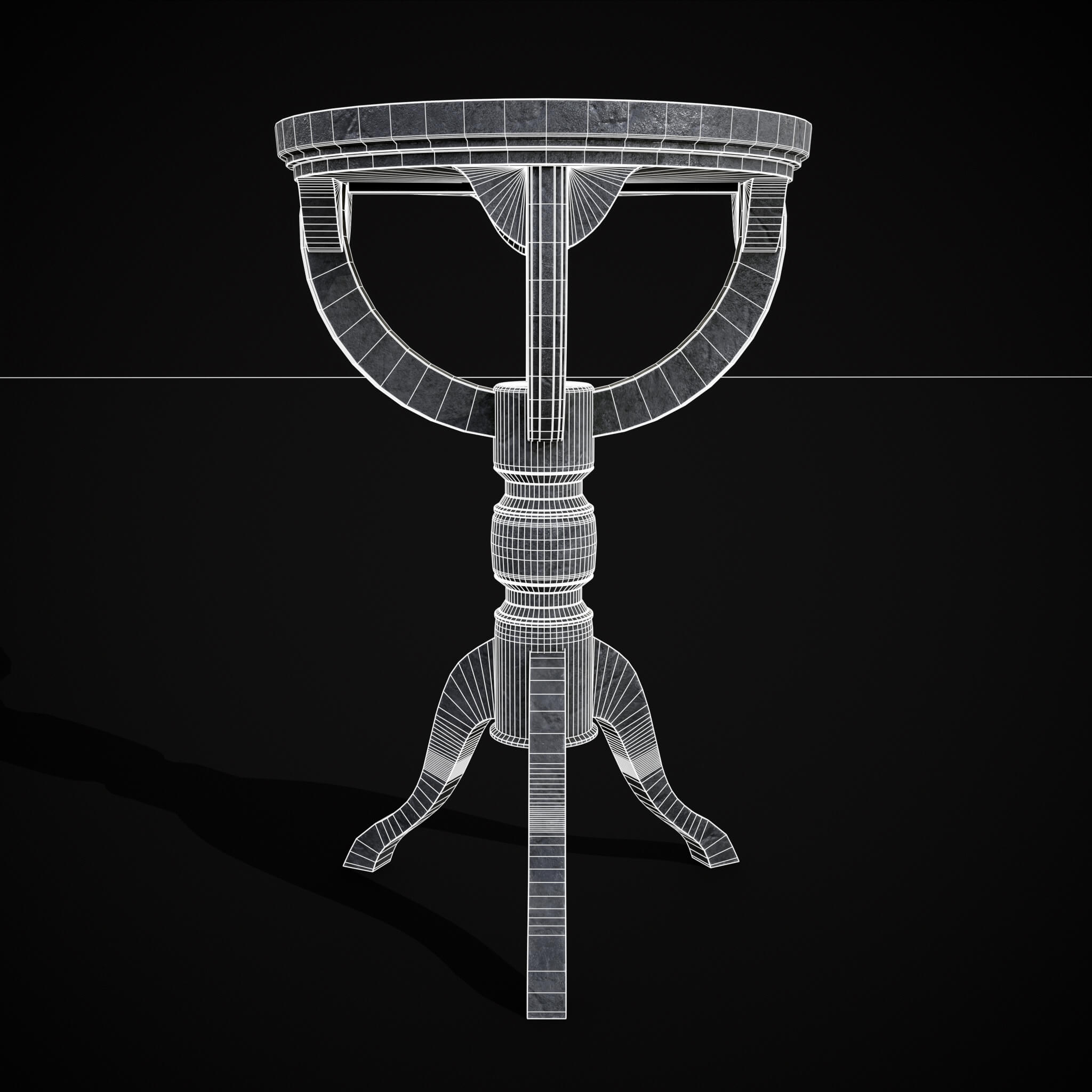 Round Stone Pedestal Side Table - 3D Model by Get Dead Entertainment