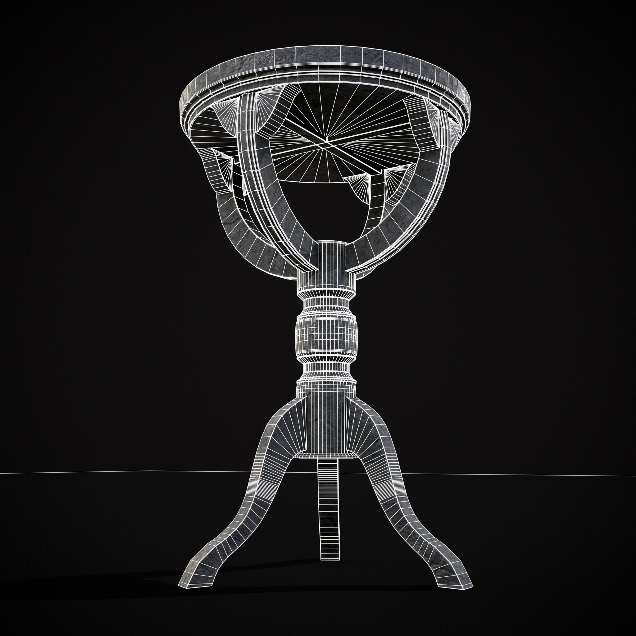Round Stone Pedestal Side Table - 3D Model by Get Dead Entertainment