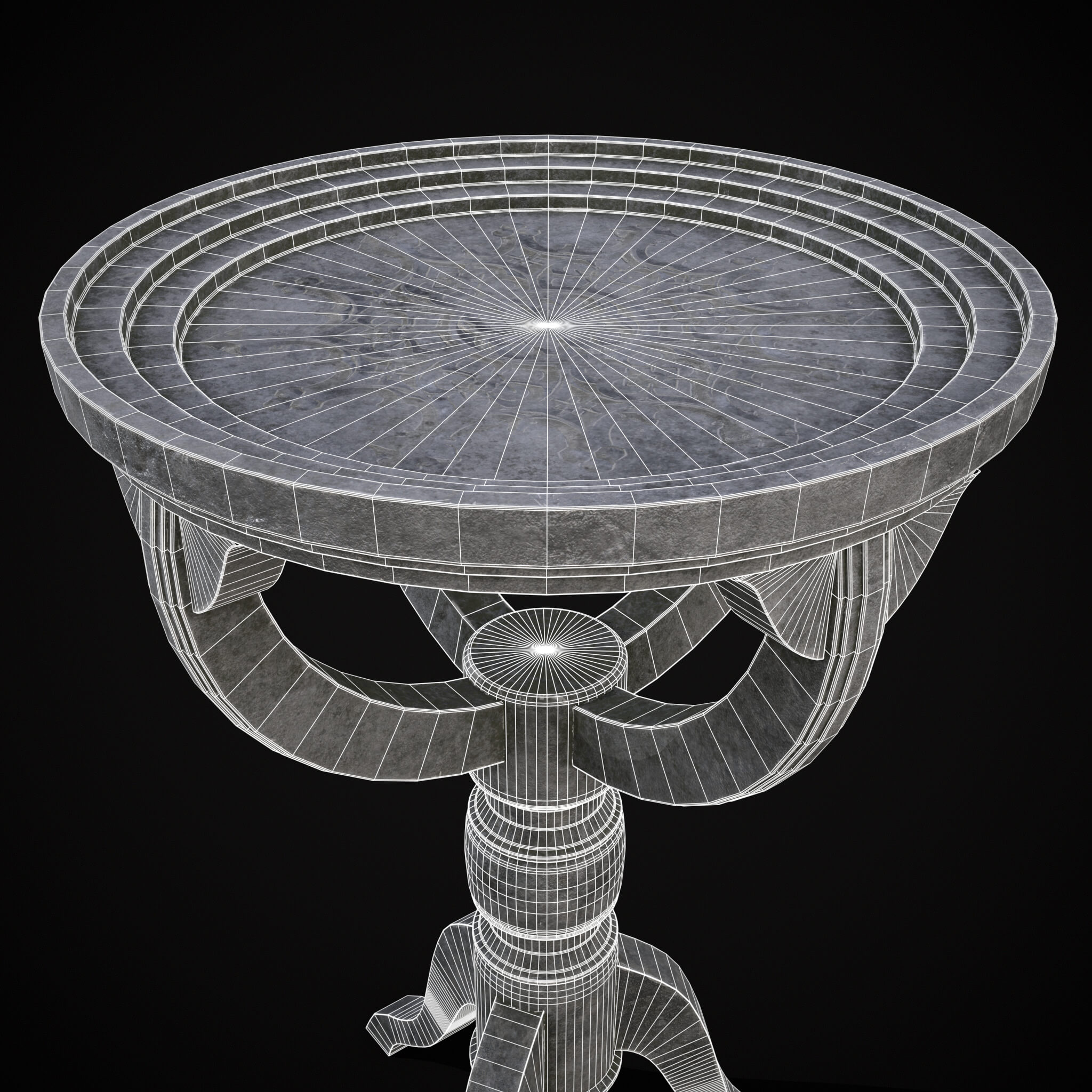 Round Stone Pedestal Side Table - 3D Model by Get Dead Entertainment