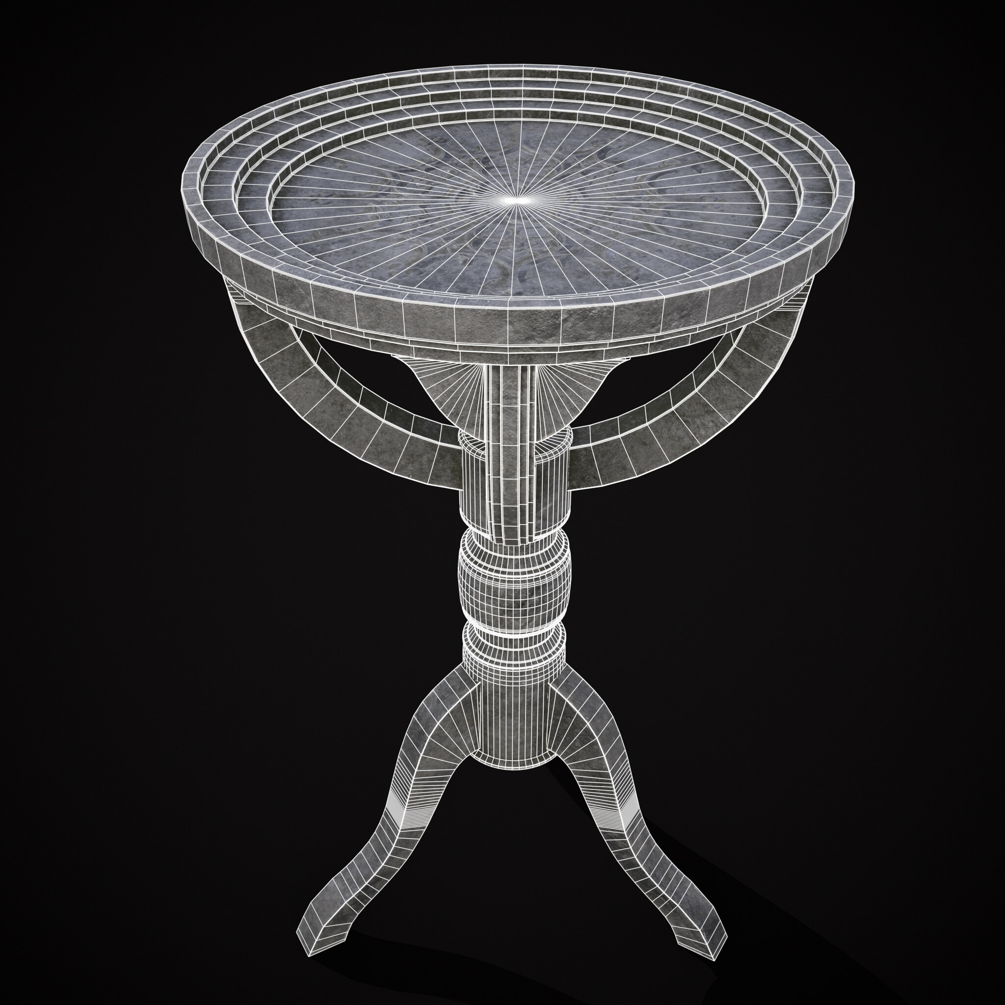 Round Stone Pedestal Side Table - 3D Model by Get Dead Entertainment
