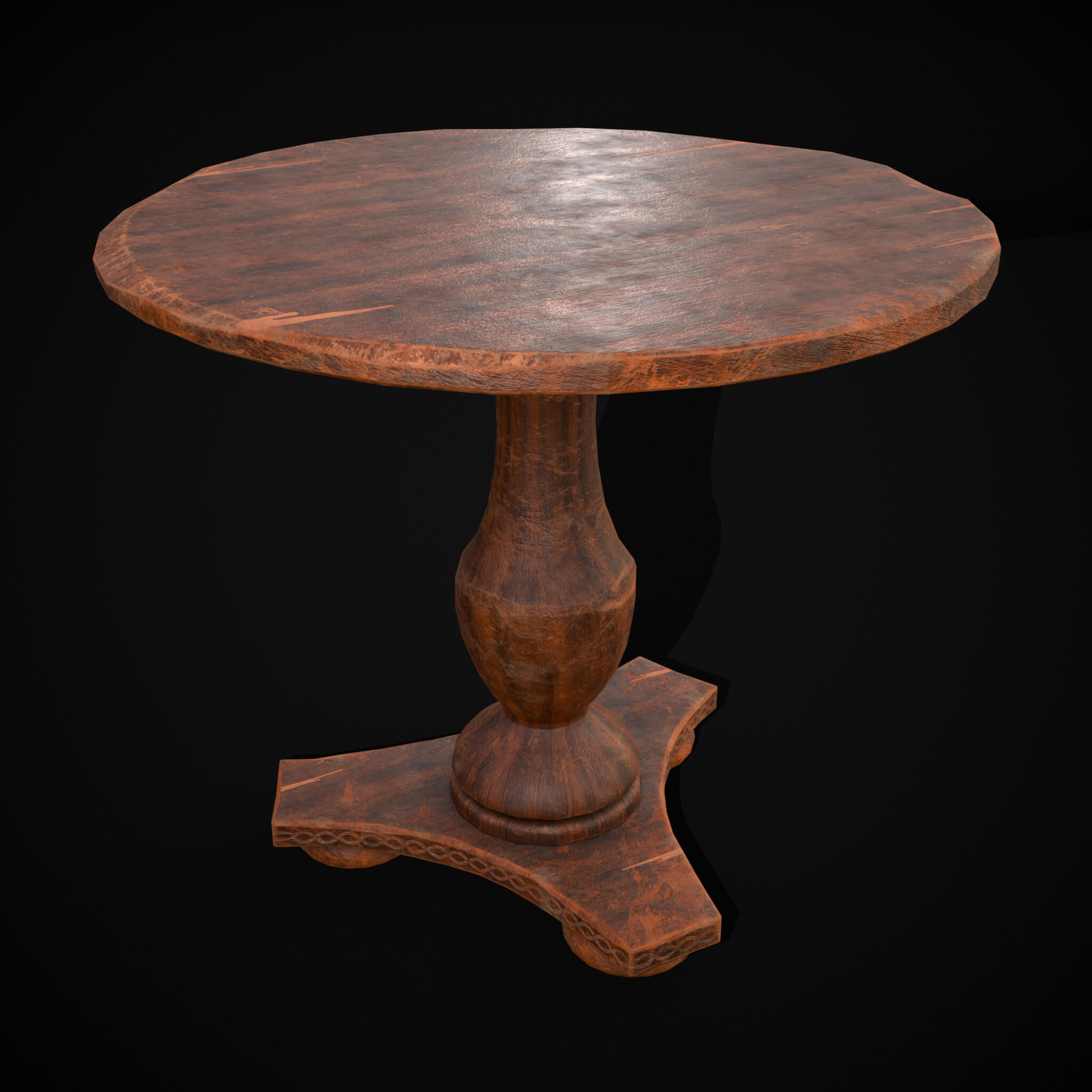 Round Worn Medieval Table - 3D Model by Get Dead Entertainment