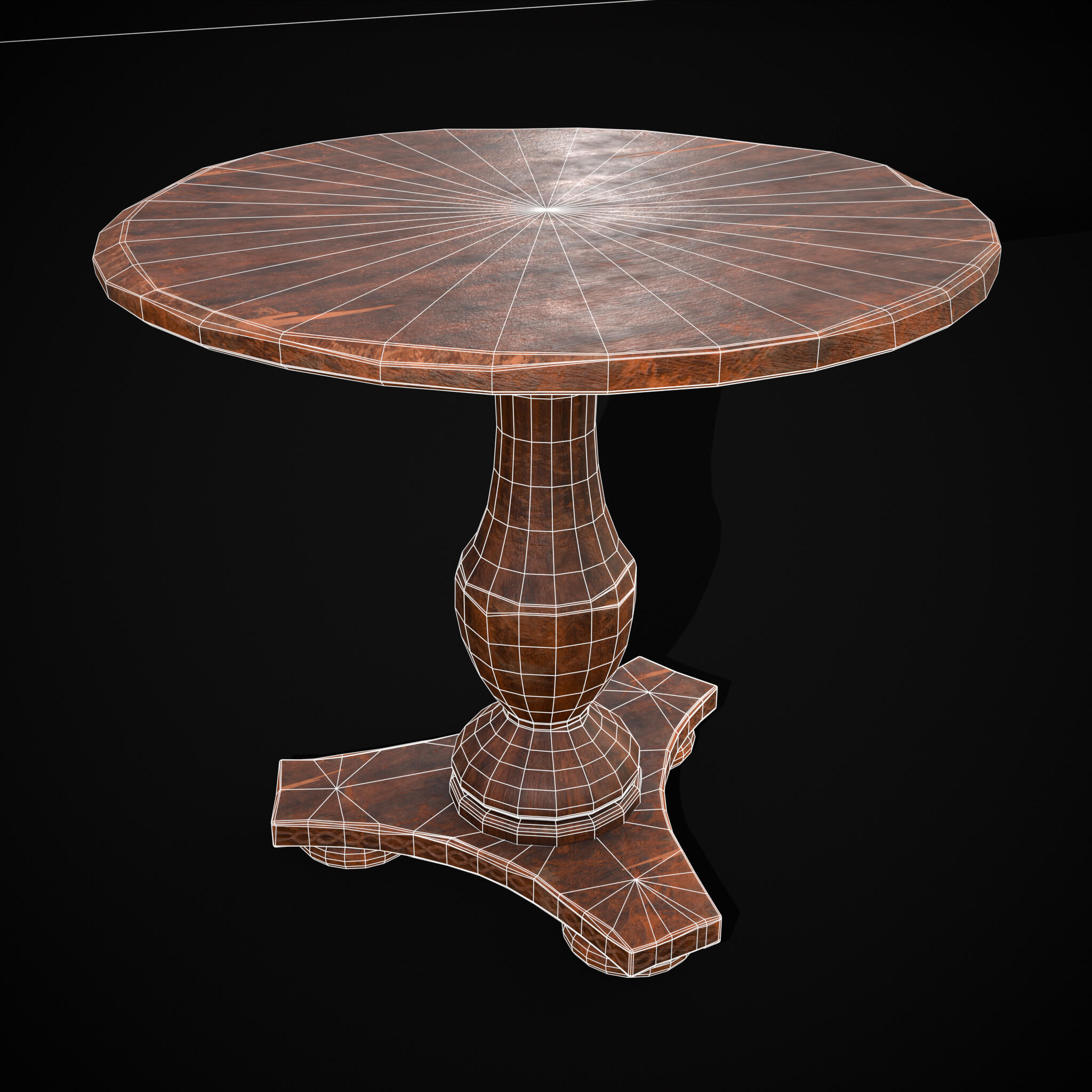 Round Worn Medieval Table - 3D Model by Get Dead Entertainment