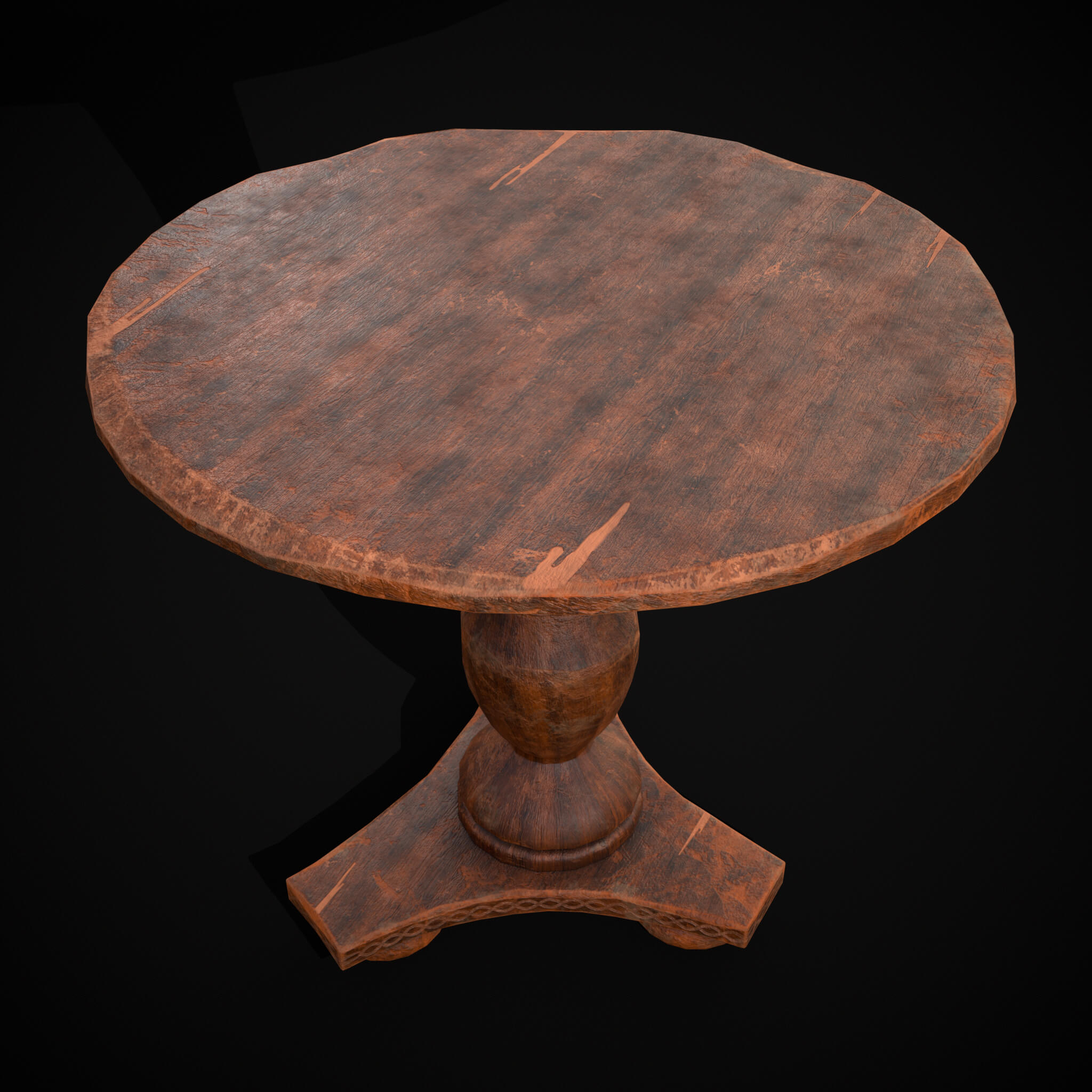 Round Worn Medieval Table - 3D Model by Get Dead Entertainment
