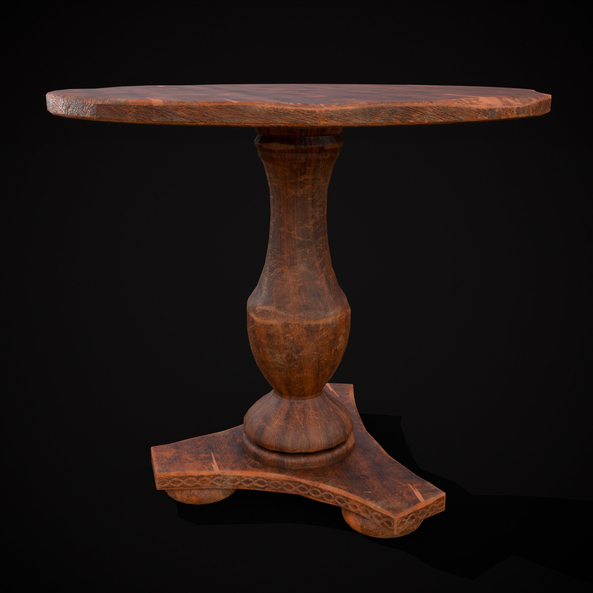 Round Worn Medieval Table - 3D Model by Get Dead Entertainment