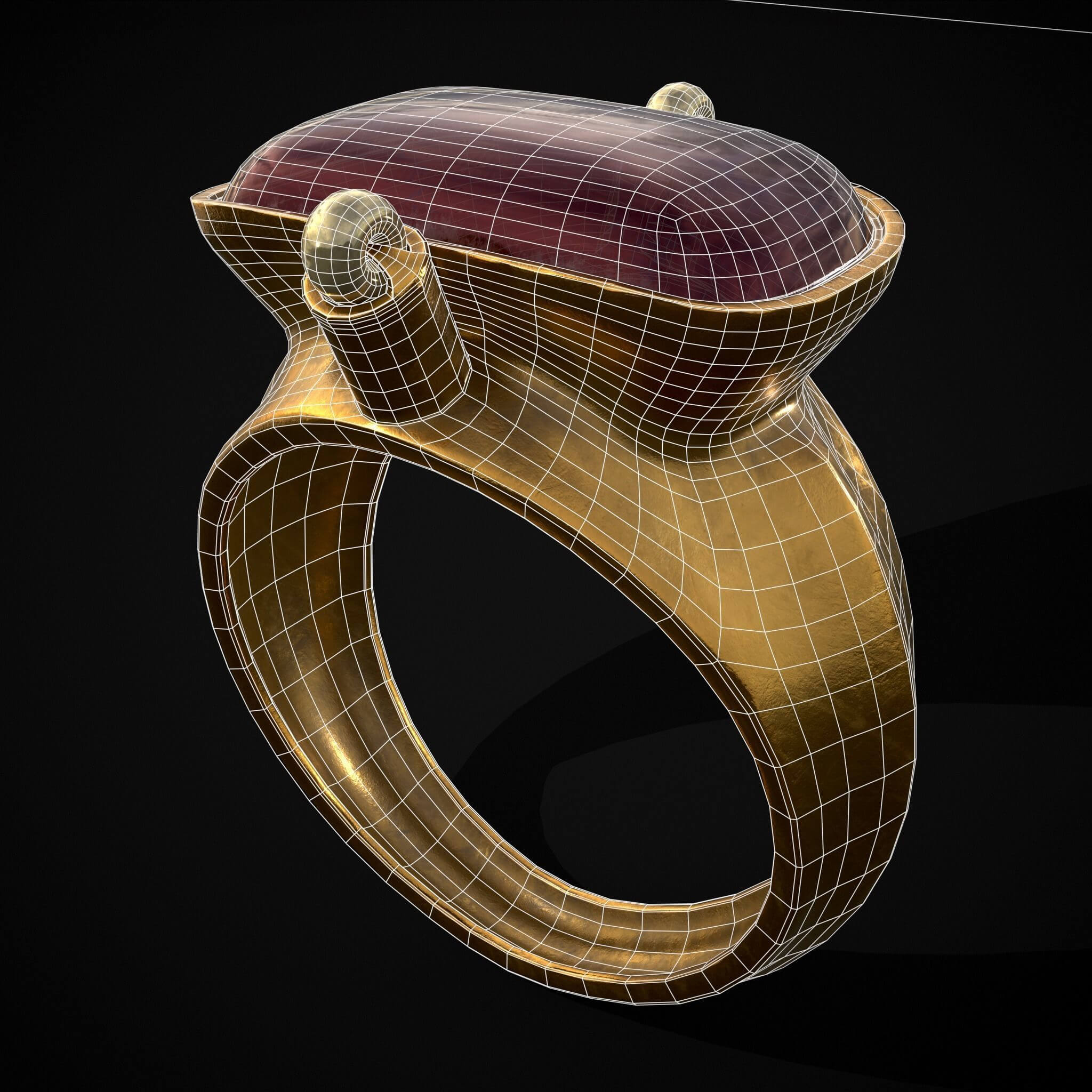 Ruby Pearl Gold Ring - 3D Model by Get Dead Entertainment