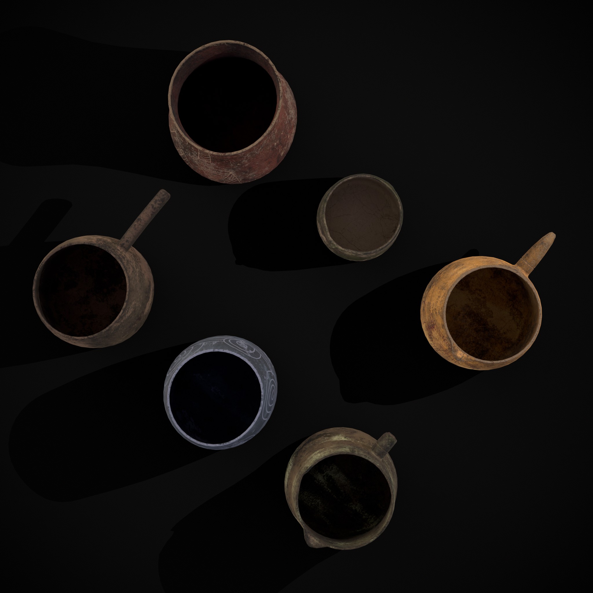 Rustic Clay Cups - 3D Model by Get Dead Entertainment