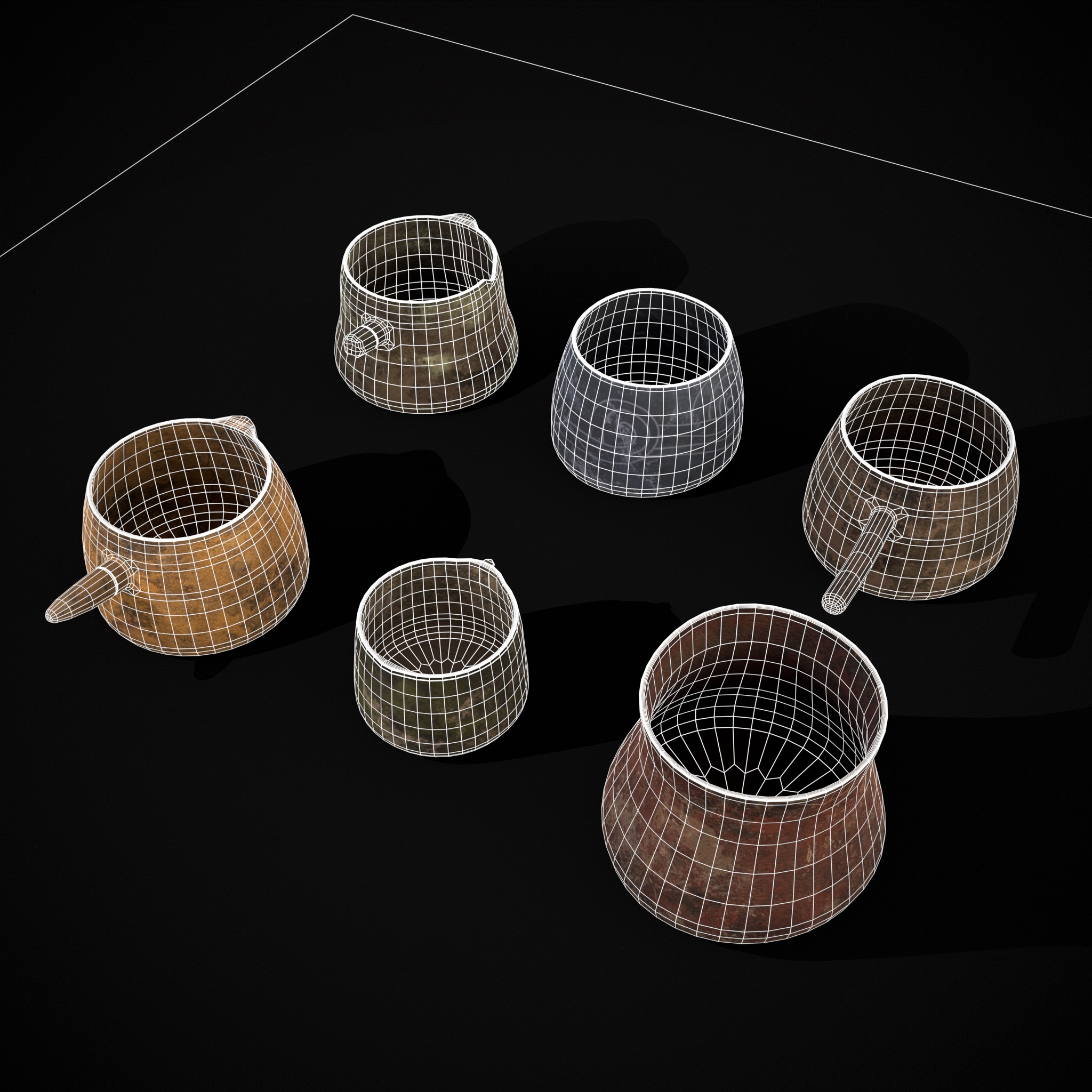 Rustic Clay Cups - 3D Model by Get Dead Entertainment