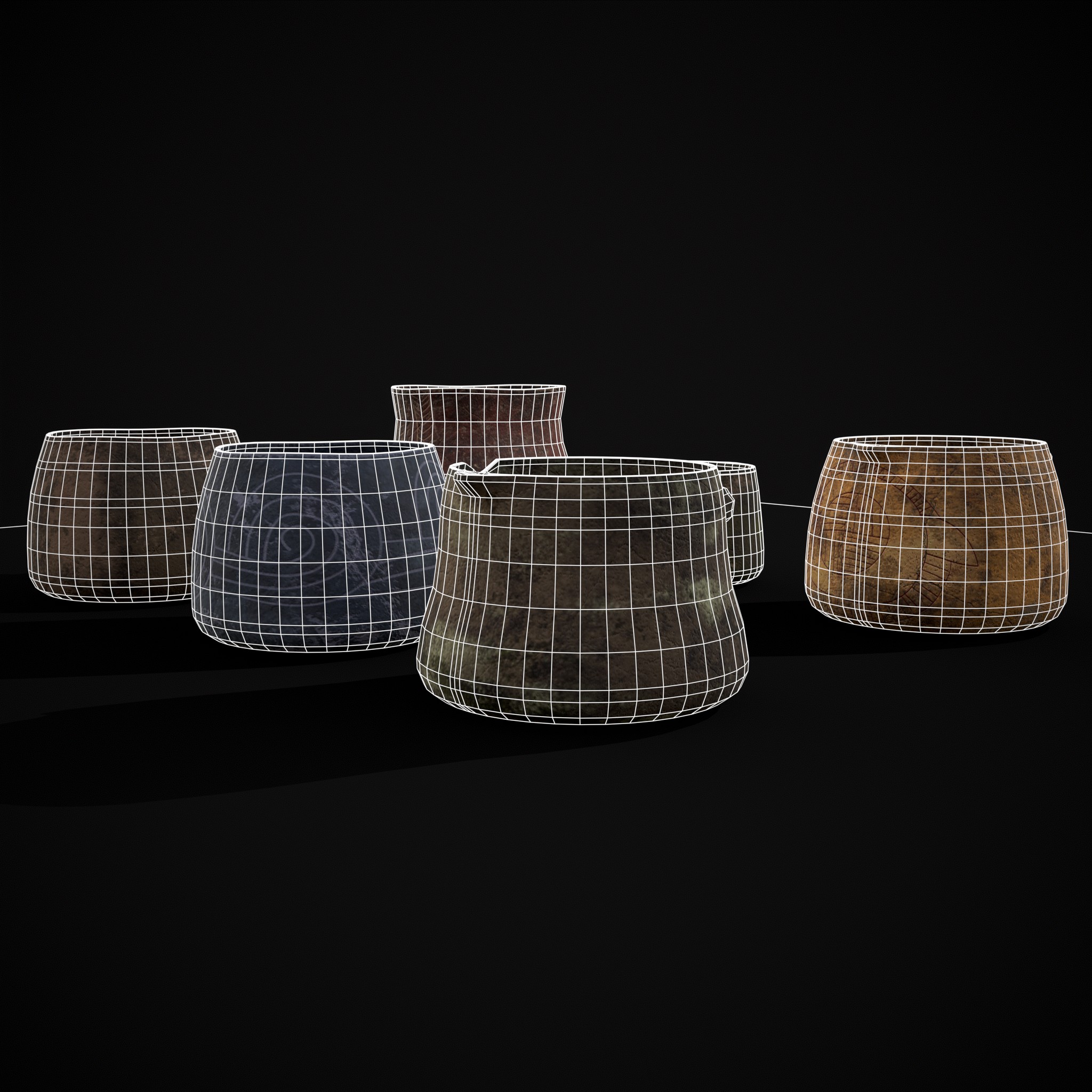 Rustic Clay Cups - 3D Model by Get Dead Entertainment