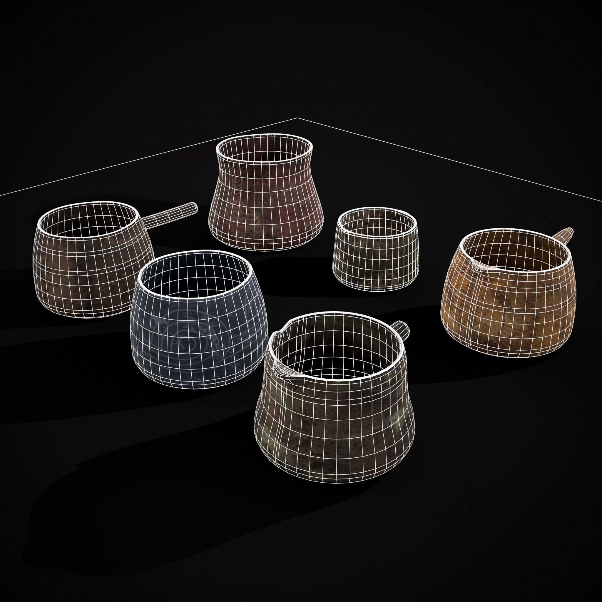 Rustic Clay Cups - 3D Model by Get Dead Entertainment