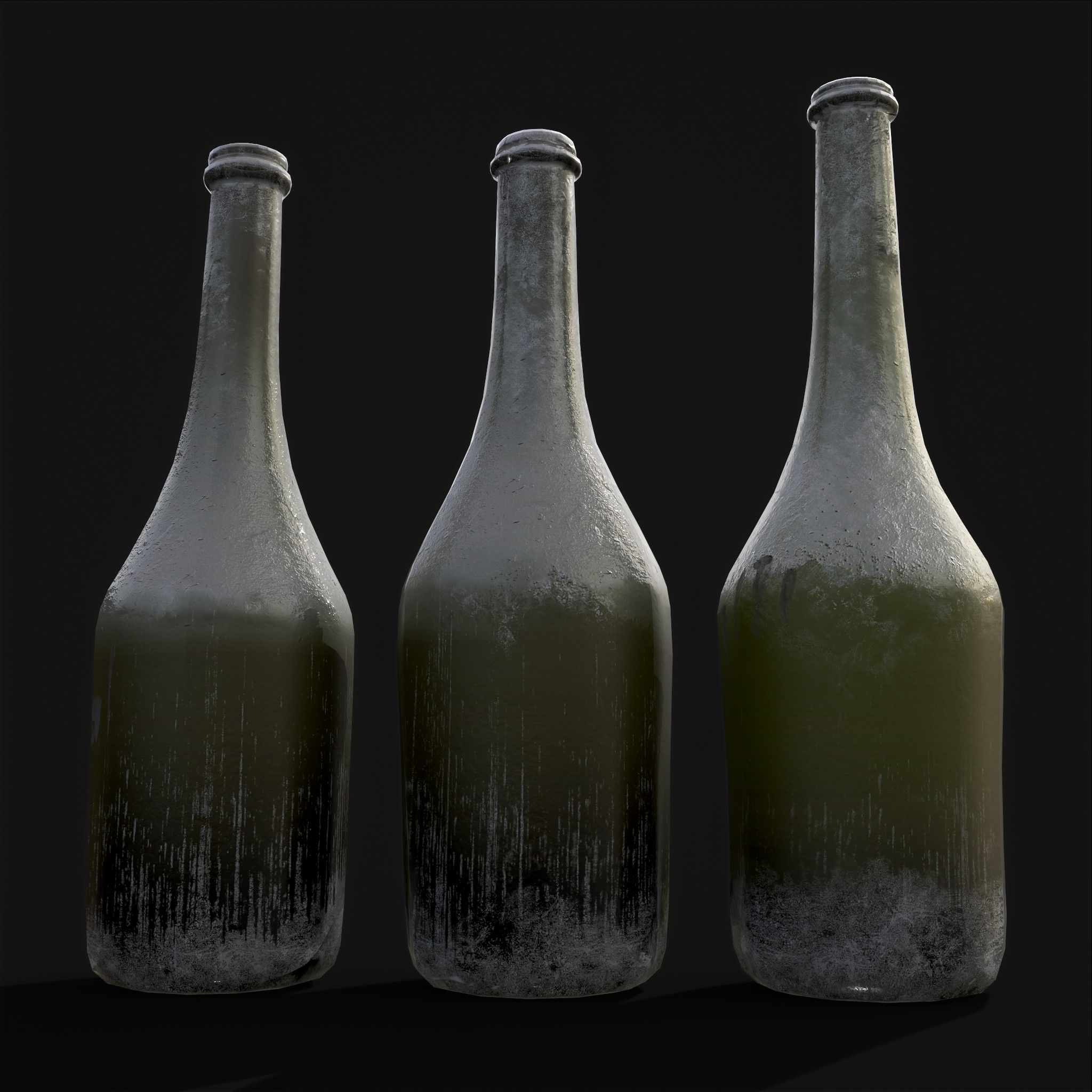 Rustic Dirty Glass Bottles - 3D Model by Get Dead Entertainment