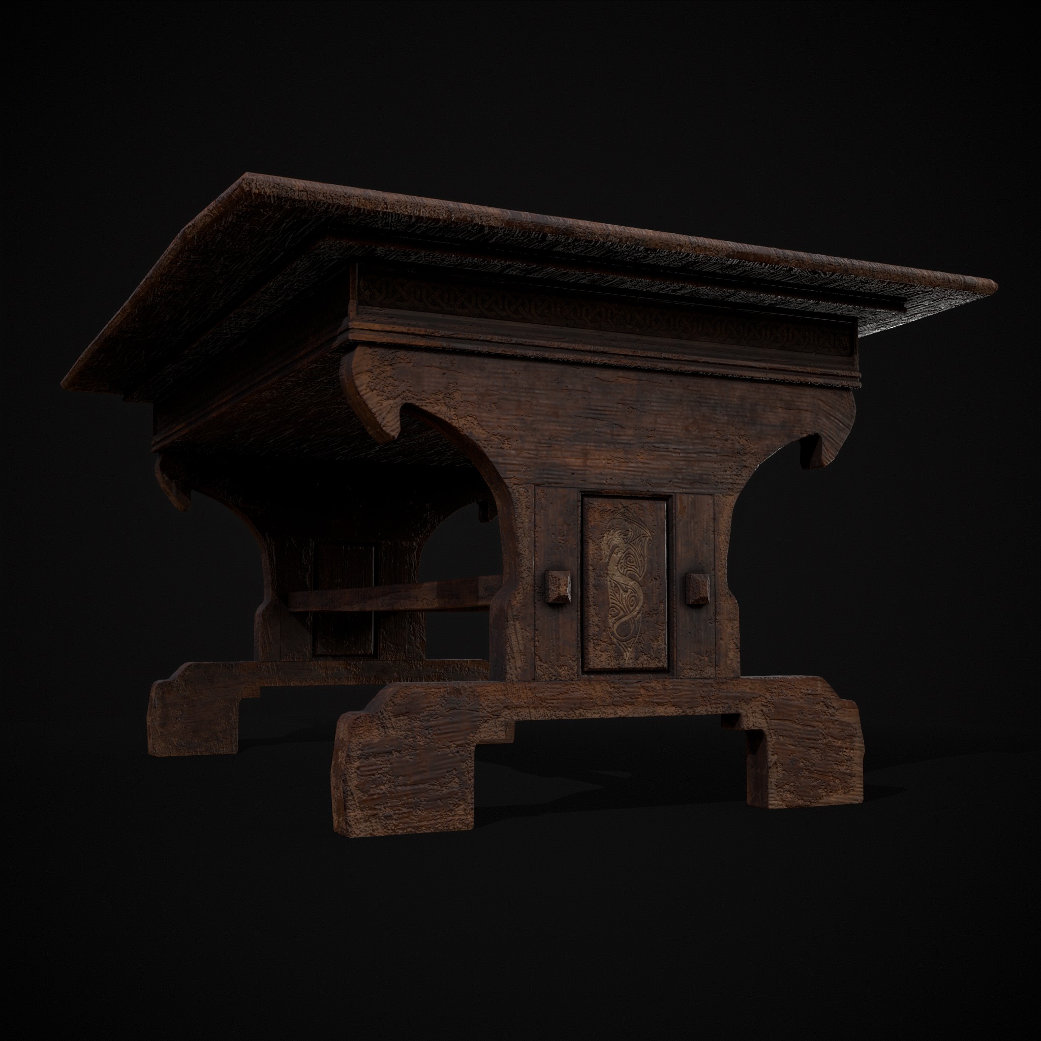 Rustic Elegant Medieval Reading Table - 3D Model by Get Dead Entertainment