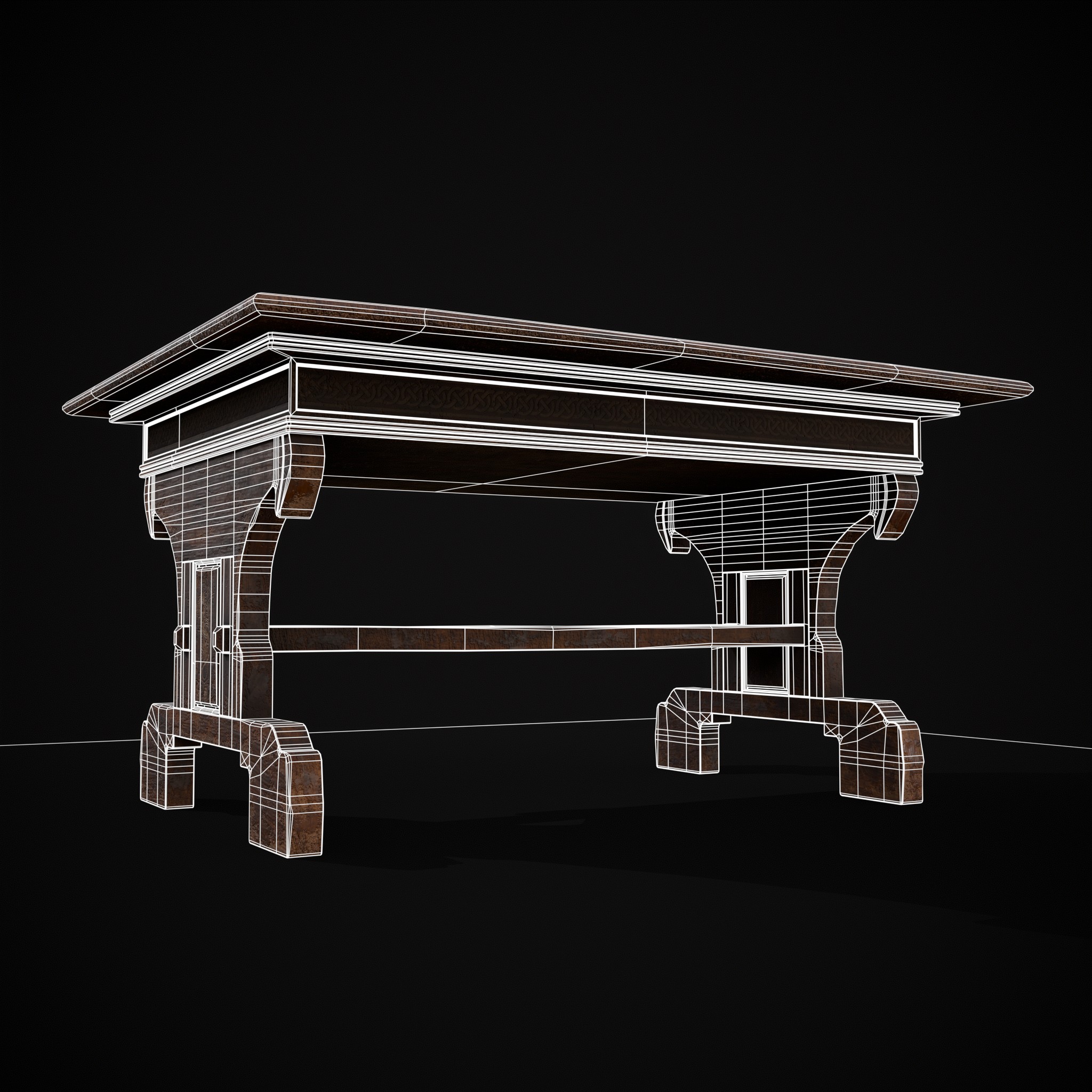 Rustic Elegant Medieval Reading Table - 3D Model by Get Dead Entertainment