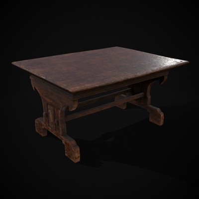 Rustic Elegant Medieval Reading Table - 3D Model by Get Dead Entertainment