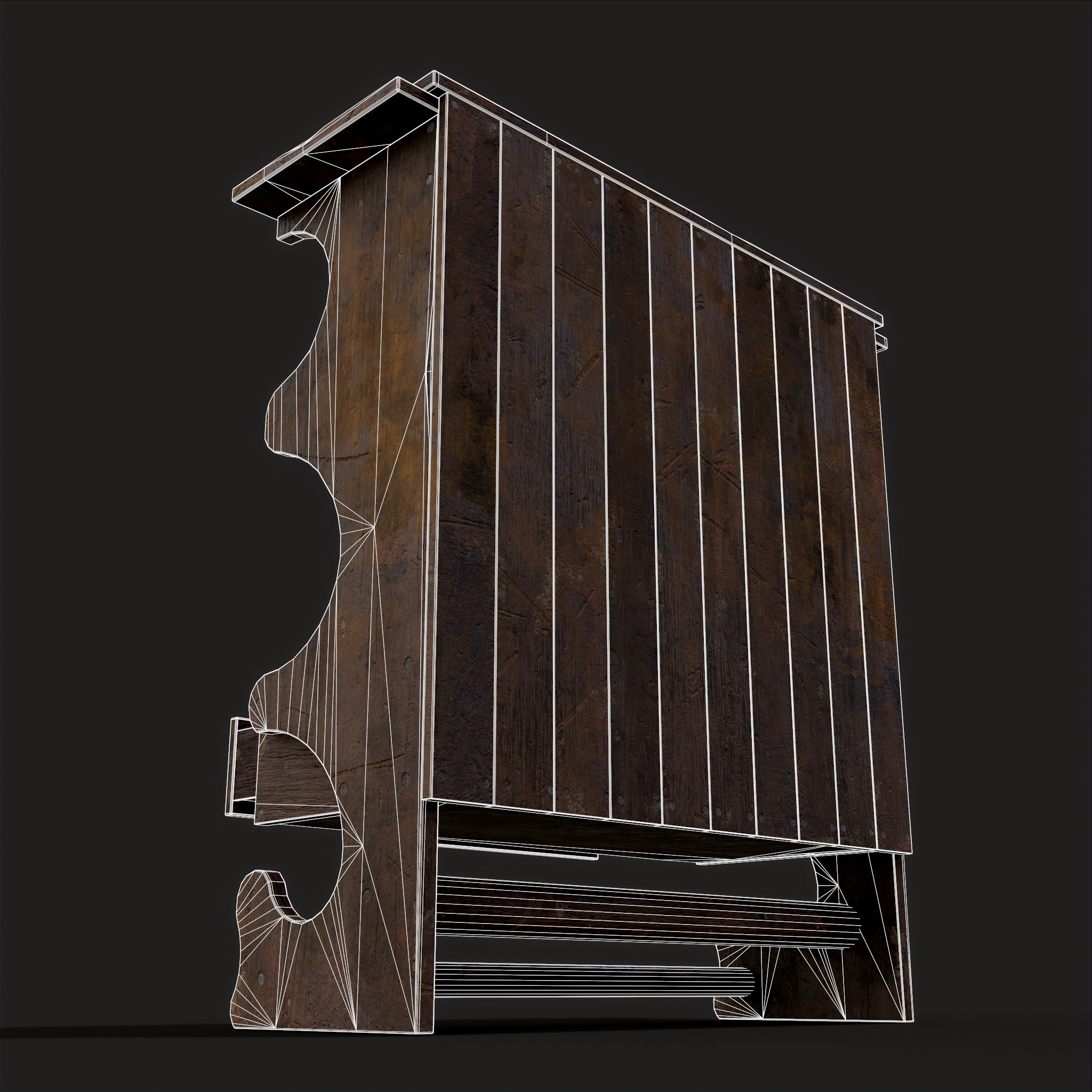 Rustic Hanging Shelf With Drawers - 3D Model by Get Dead Entertainment