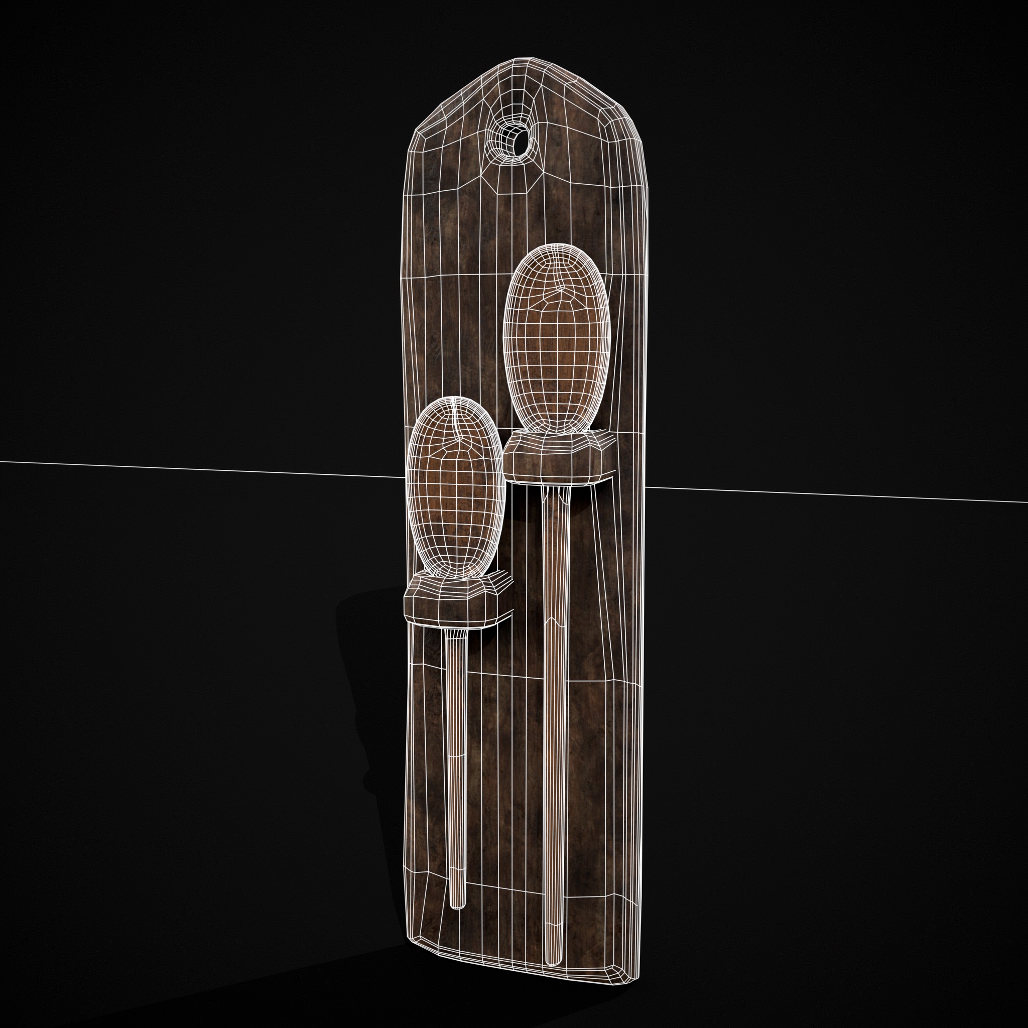 Rustic Hanging Wooden Mixing Spoon Holder - 3D Model by Get Dead ...