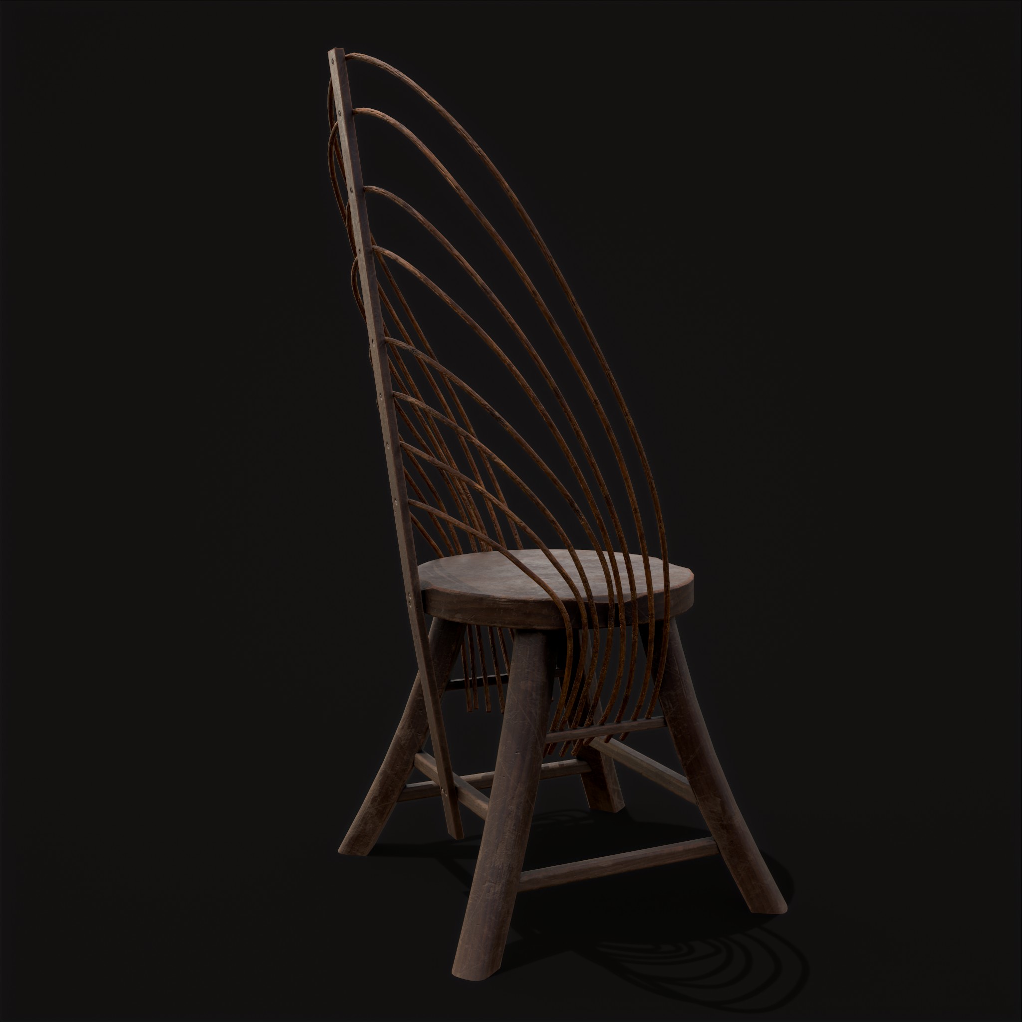 Rustic High Back Bent Stick Chair - 3D Model by Get Dead Entertainment