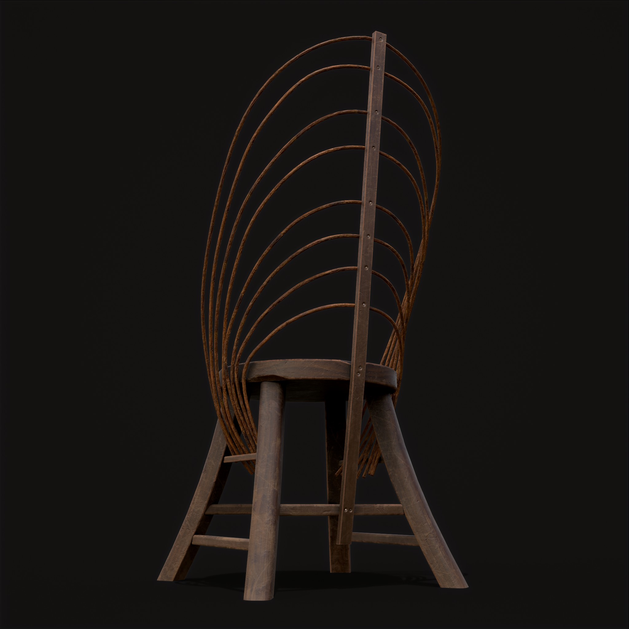 Rustic High Back Bent Stick Chair - 3D Model by Get Dead Entertainment