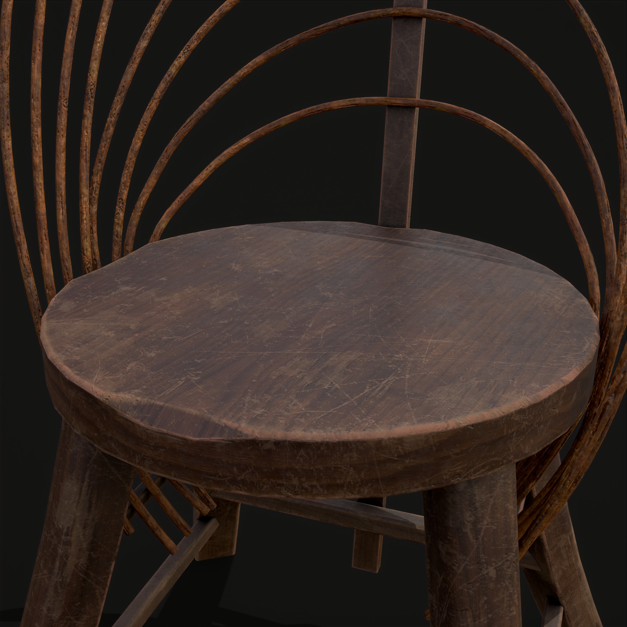 Rustic High Back Bent Stick Chair - 3D Model by Get Dead Entertainment