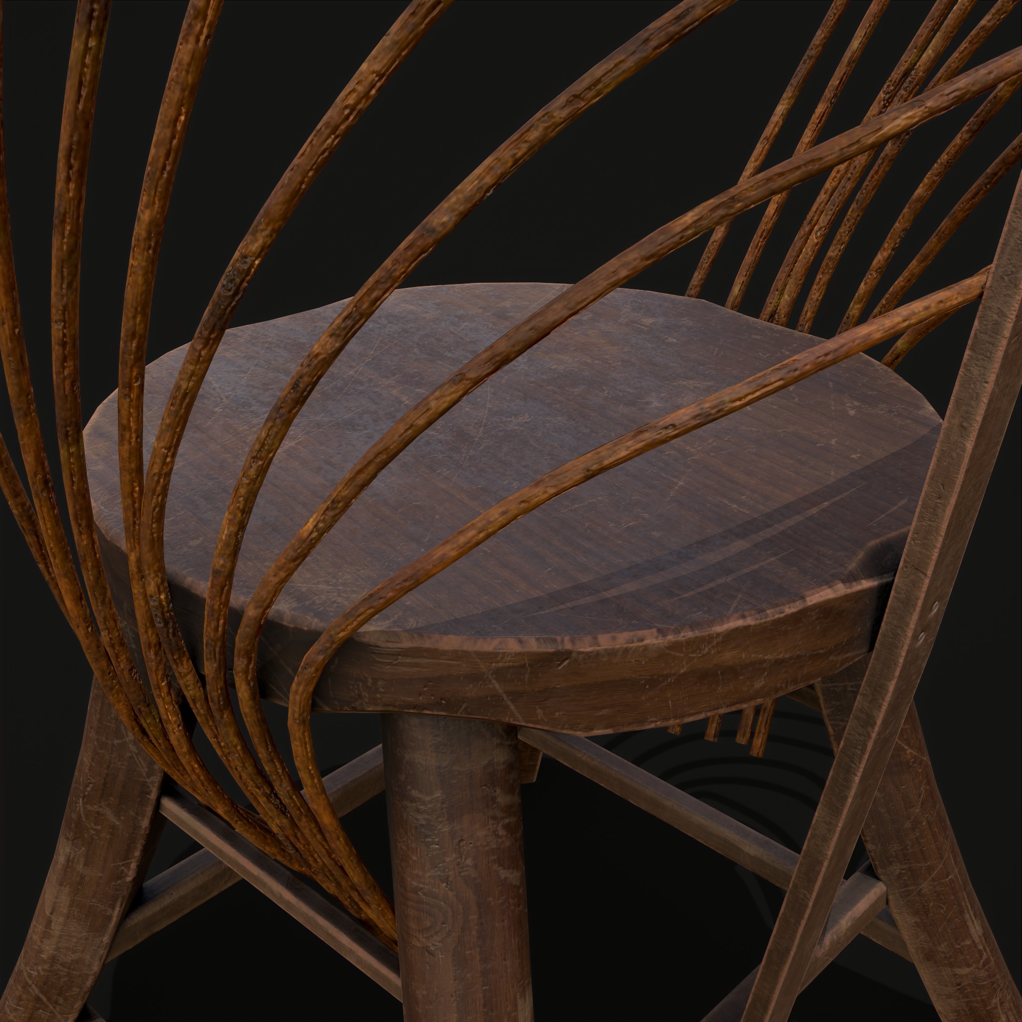 Rustic High Back Bent Stick Chair - 3D Model by Get Dead Entertainment