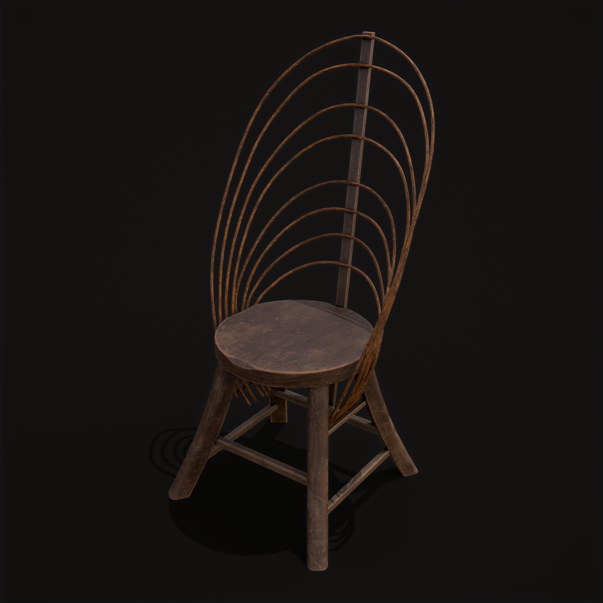 Rustic High Back Bent Stick Chair - 3D Model by Get Dead Entertainment