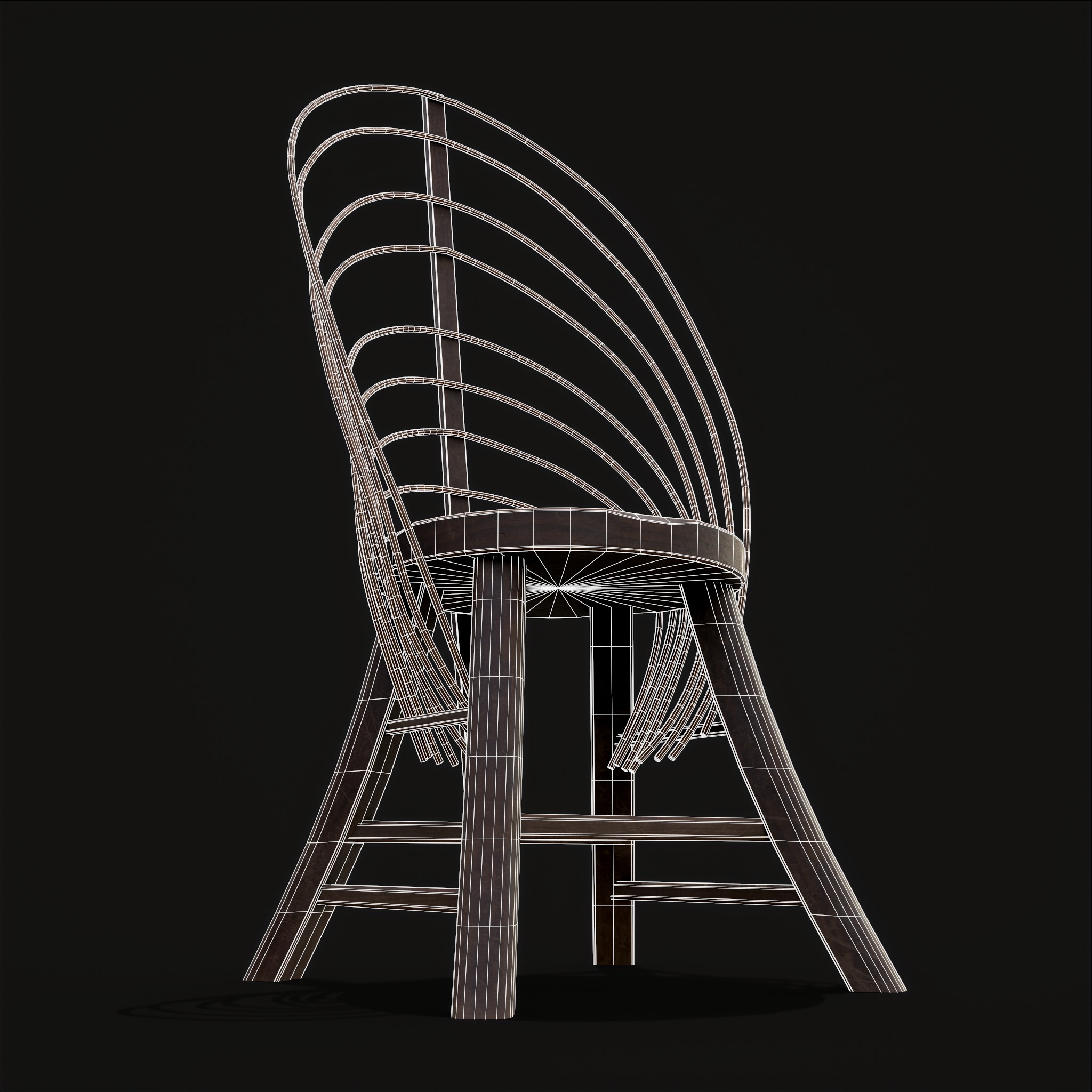 Rustic High Back Bent Stick Chair - 3D Model by Get Dead Entertainment