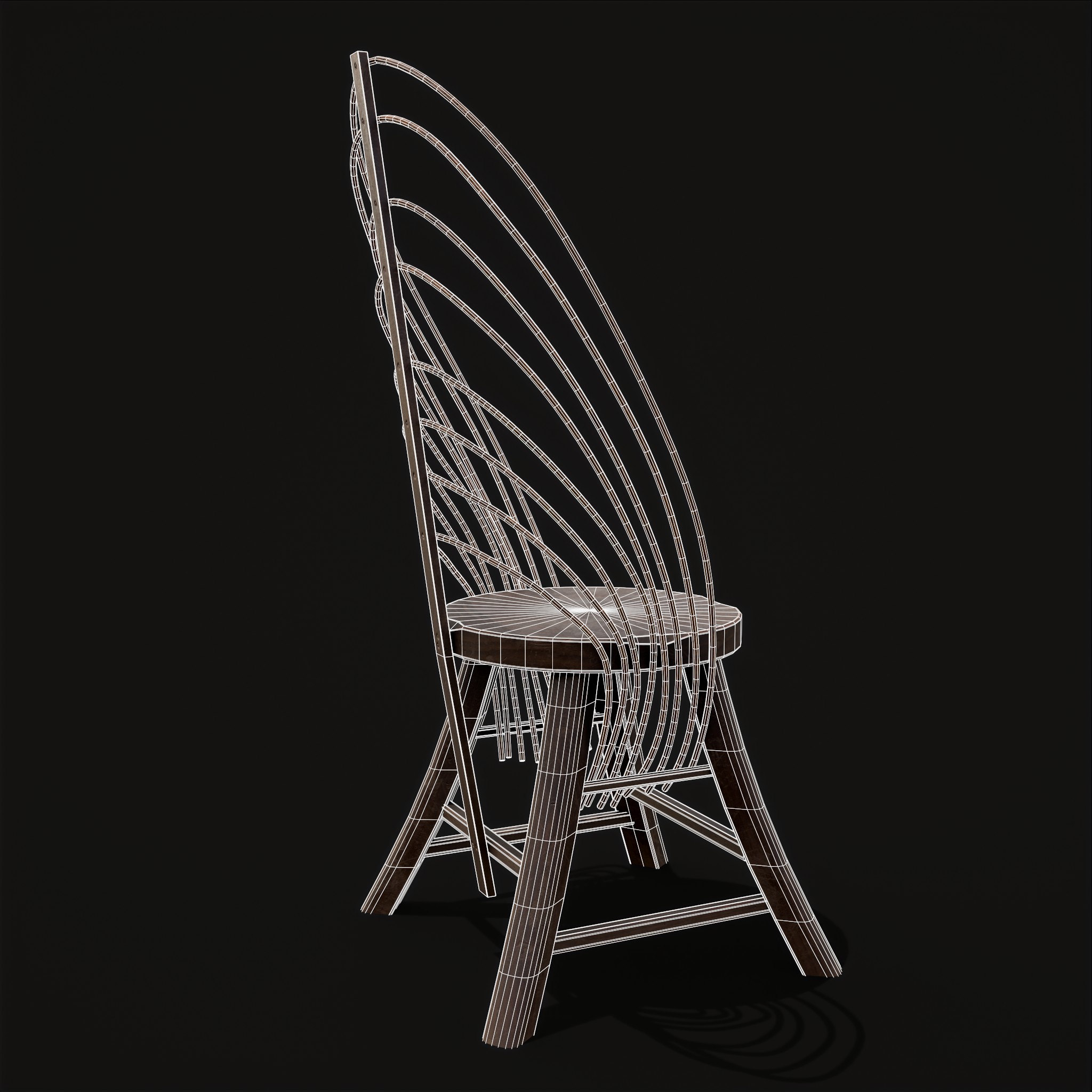 Rustic High Back Bent Stick Chair - 3D Model by Get Dead Entertainment