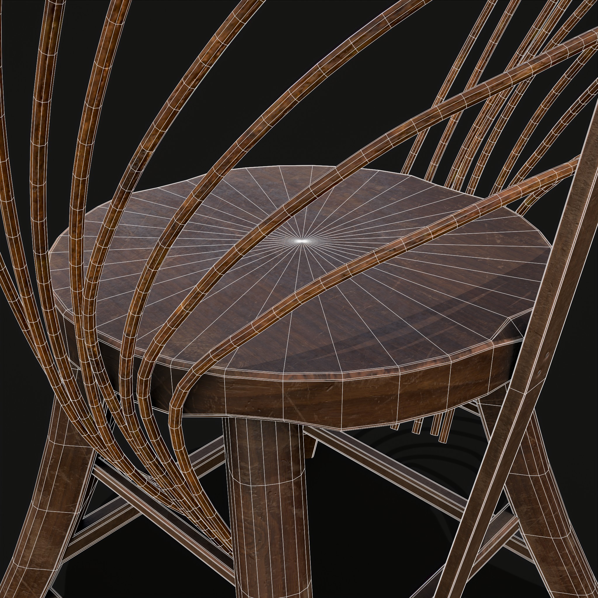 Rustic High Back Bent Stick Chair - 3D Model by Get Dead Entertainment