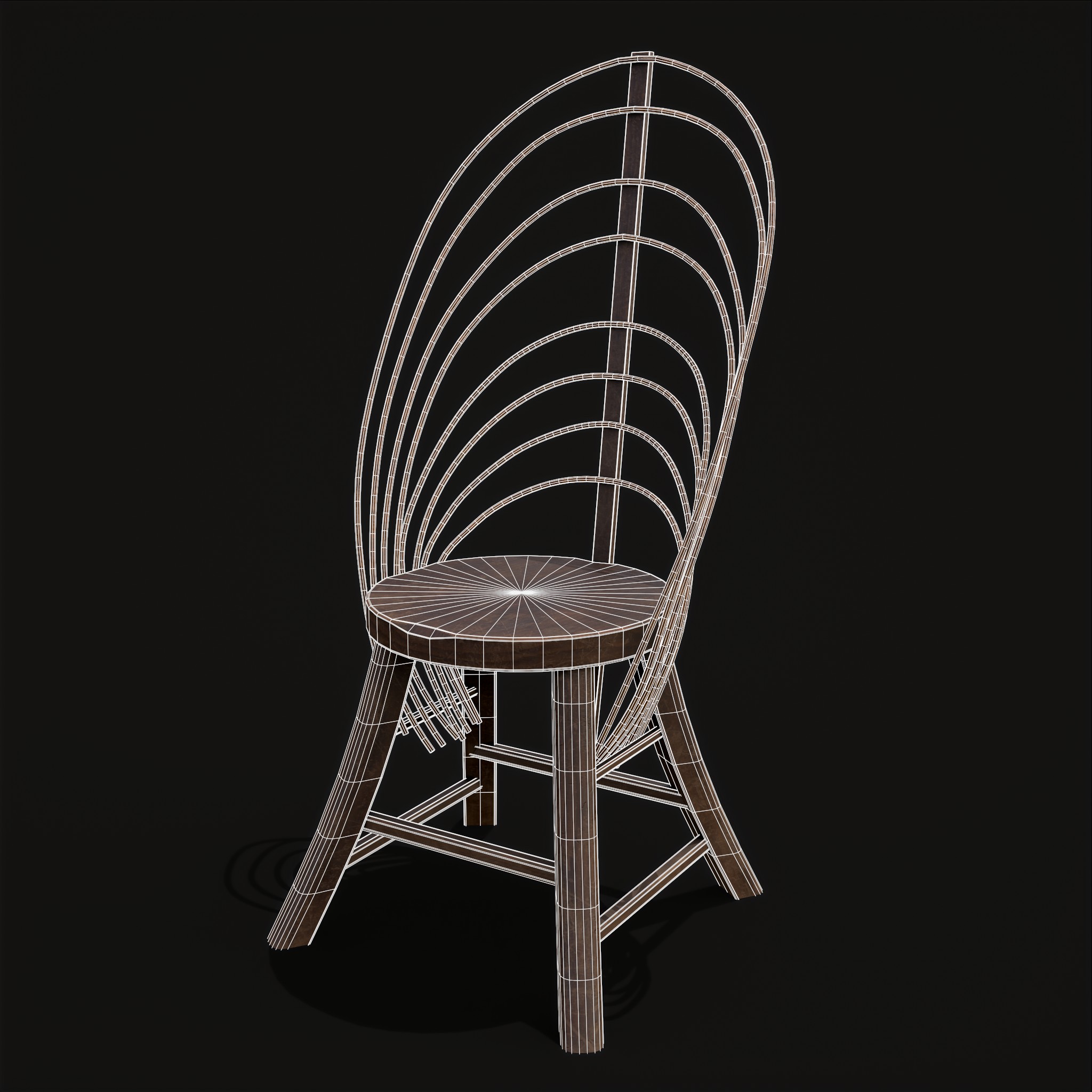 Rustic High Back Bent Stick Chair - 3D Model by Get Dead Entertainment